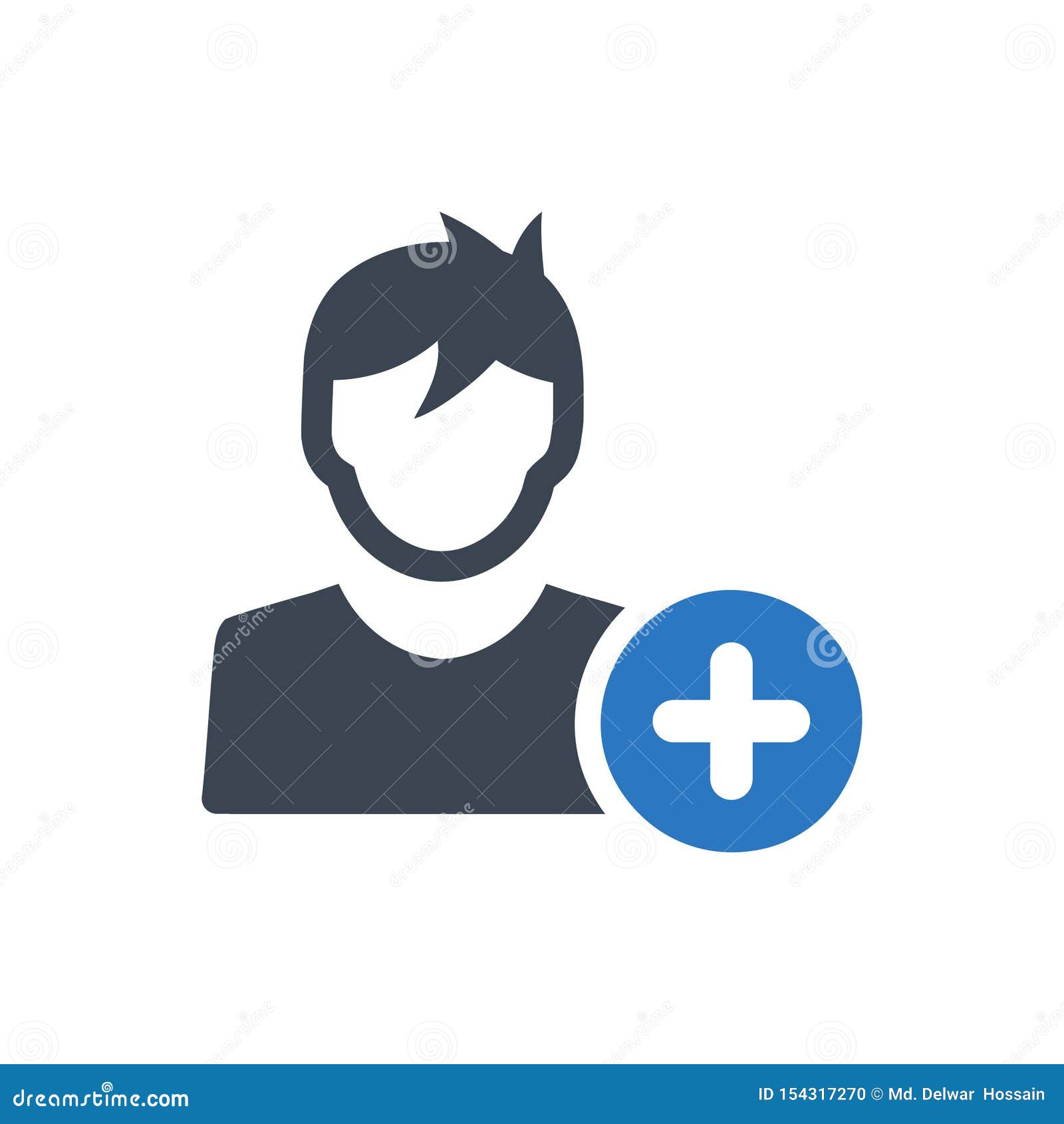 Add friend icon stock vector. Illustration of account - 154317270