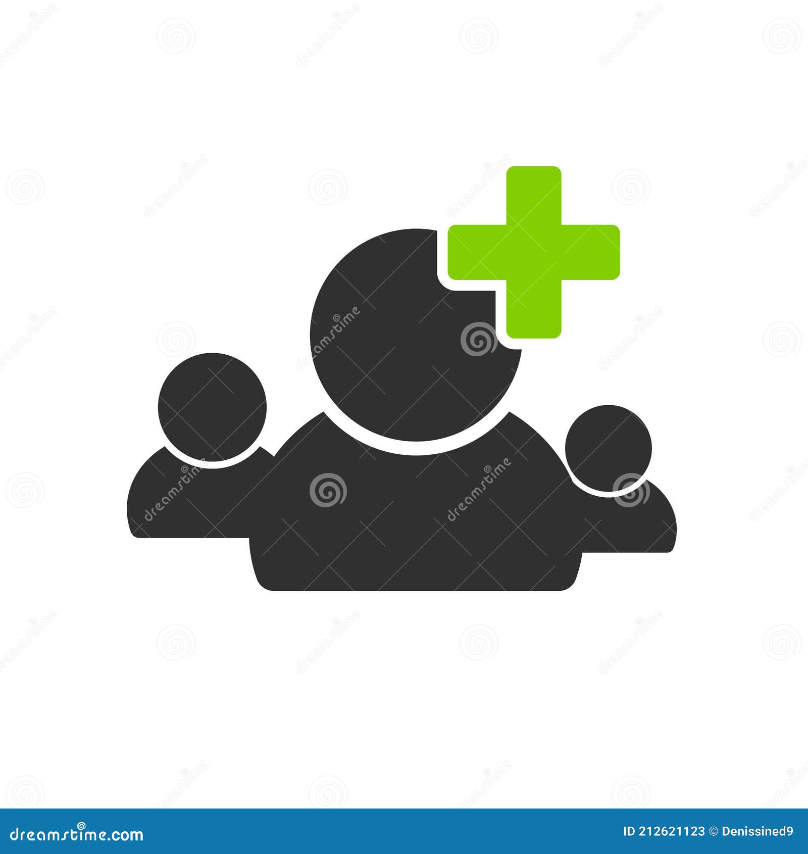 Add Group Icon, Flat Design Template, Users with Plus Symbol, Vector ...