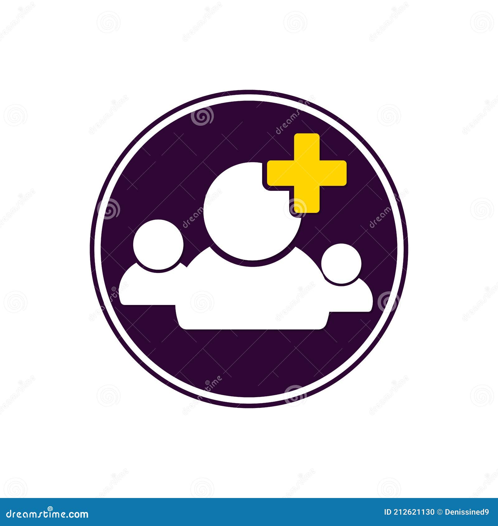 Add Group Icon, Flat Design Template, Users with Plus Symbol, Vector ...