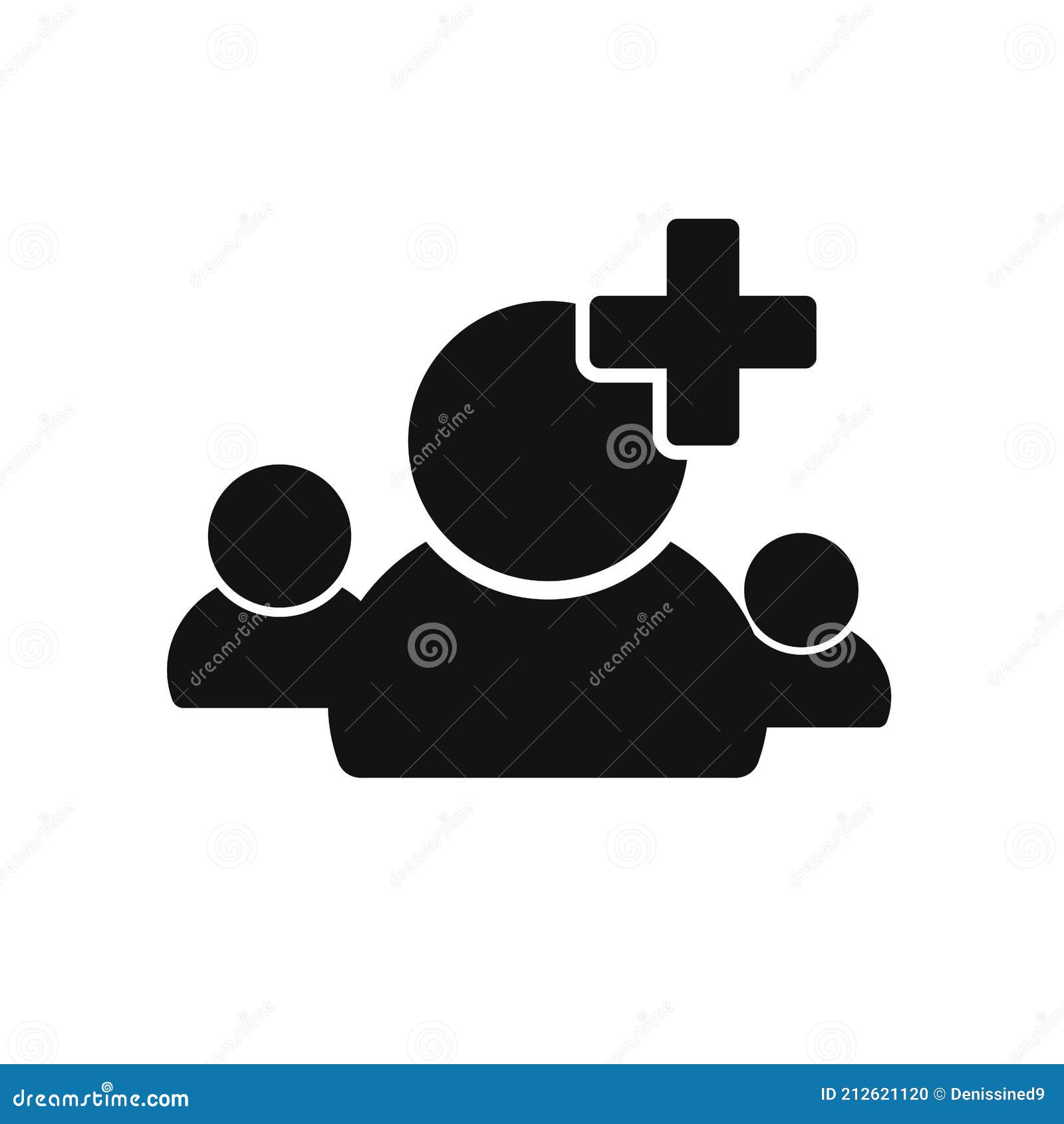 Add Group Icon, Flat Design Template, Users with Plus Symbol, Vector ...