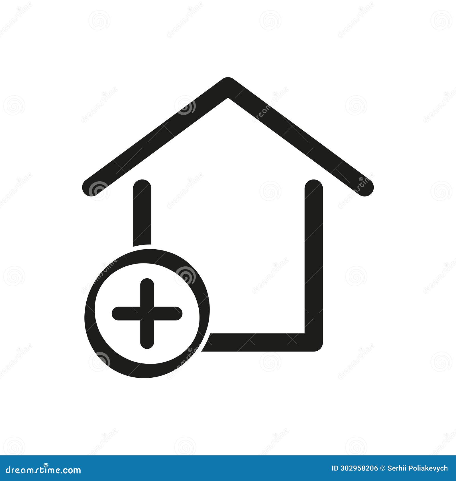 Add Home Icon. Plus with House Icon. Vector Illustration. EPS 10 Stock ...
