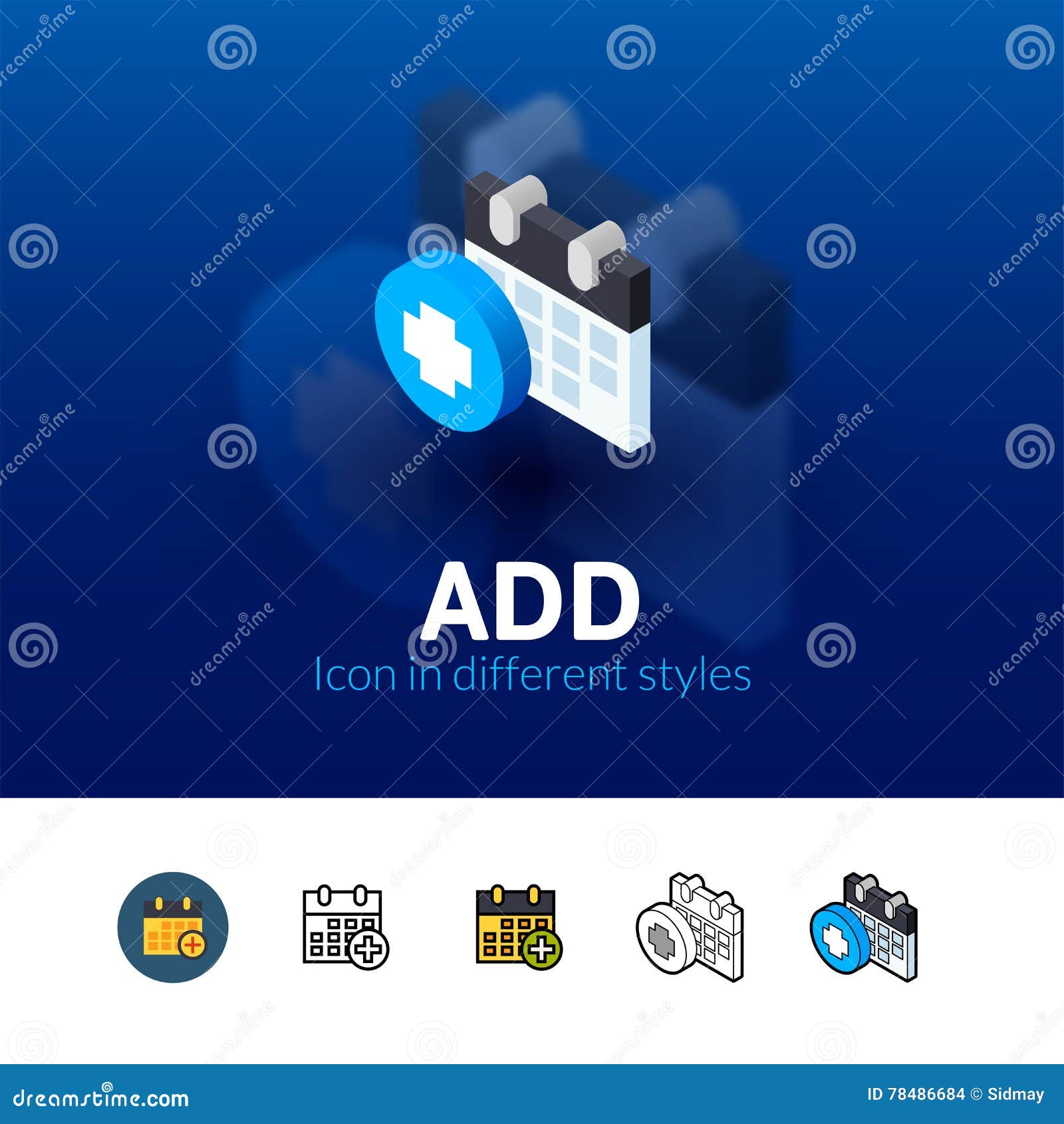 Add Icon in Different Style Stock Vector - Illustration of element ...