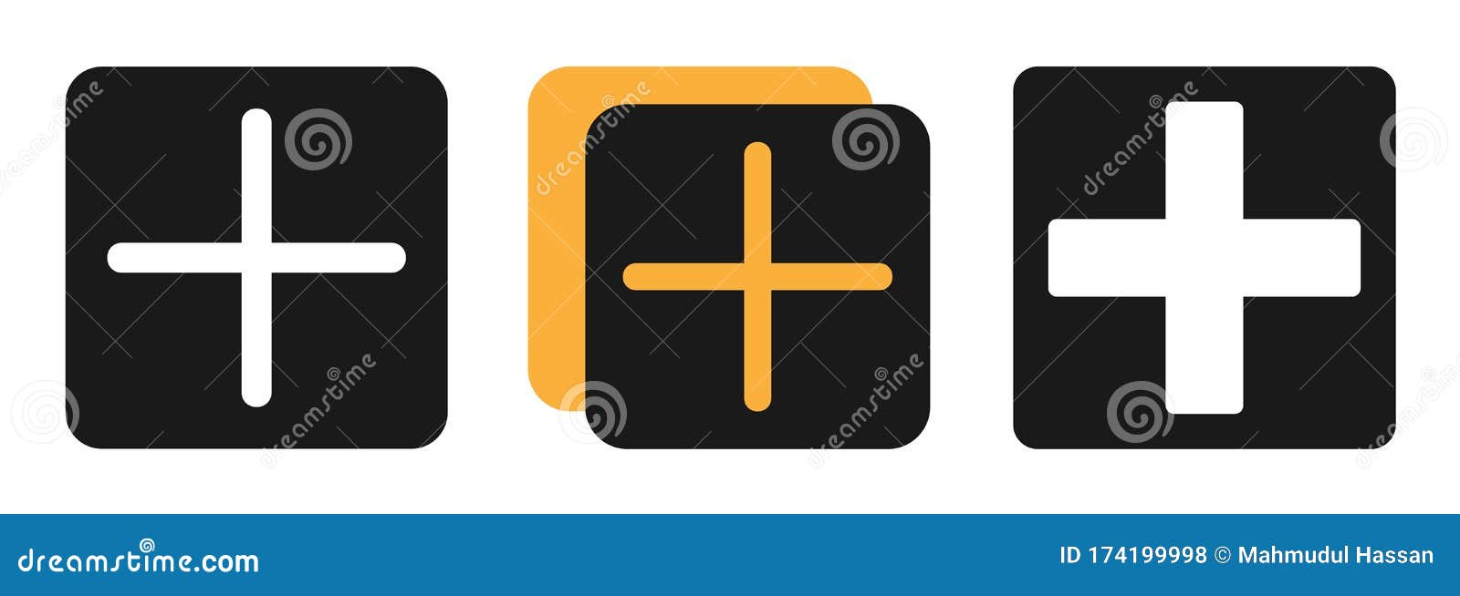 Add Icon Set, Plus Icon Set Vector Illustration in White Background ...