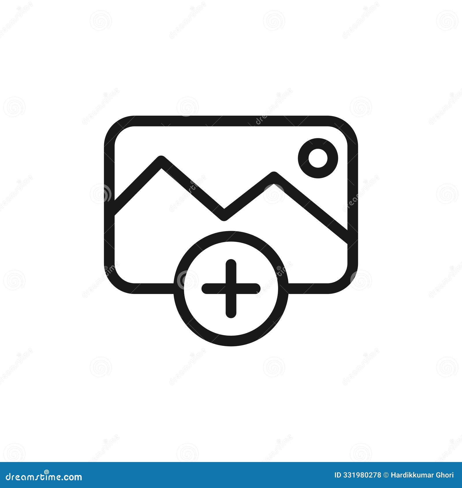 Add-image icon stock vector. Illustration of square - 331980278