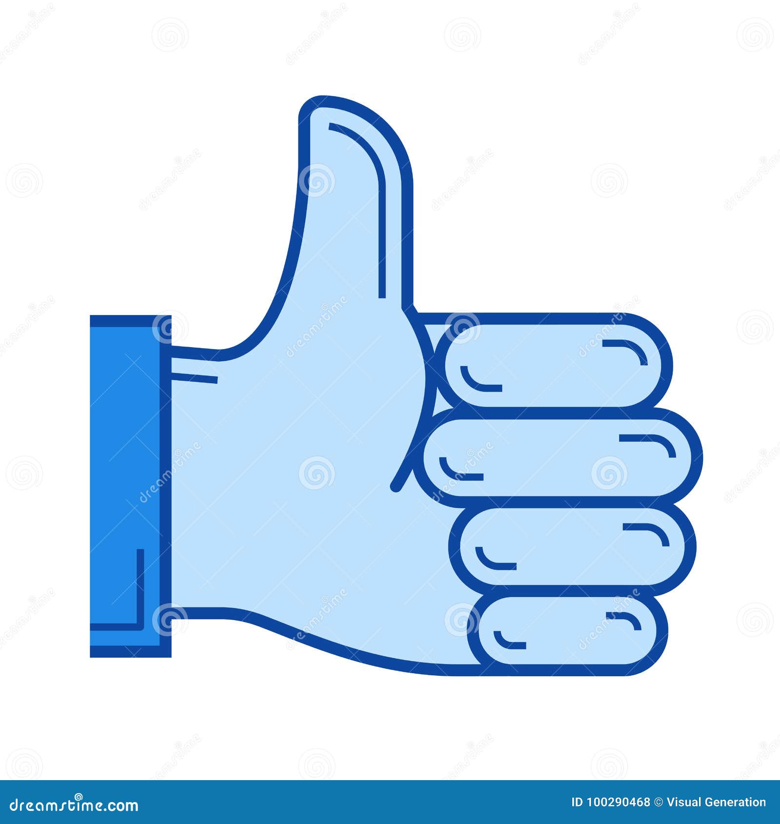 Add like line icon. stock vector. Illustration of hand - 100290468