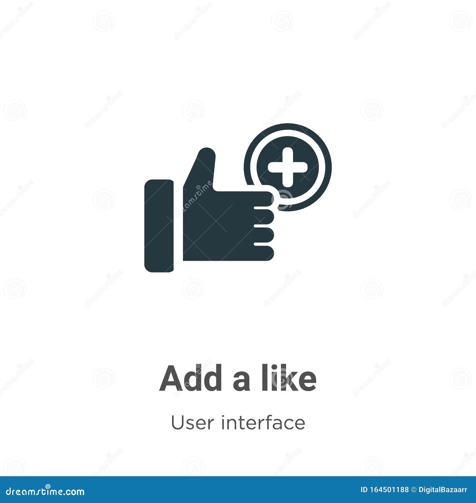 Add a Like Vector Icon on White Background. Flat Vector Add a Like Icon ...