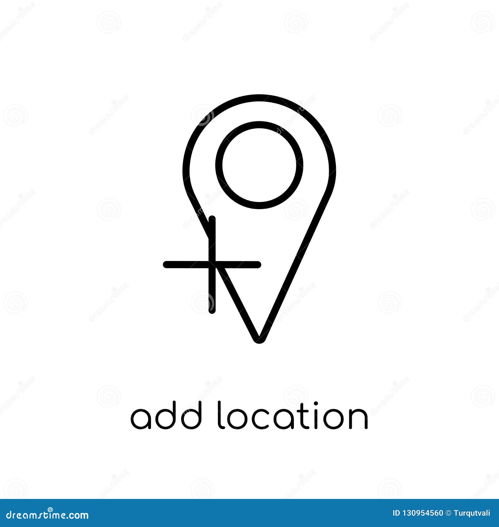 Add Location Icon. Trendy Modern Flat Linear Vector Add Location Stock ...