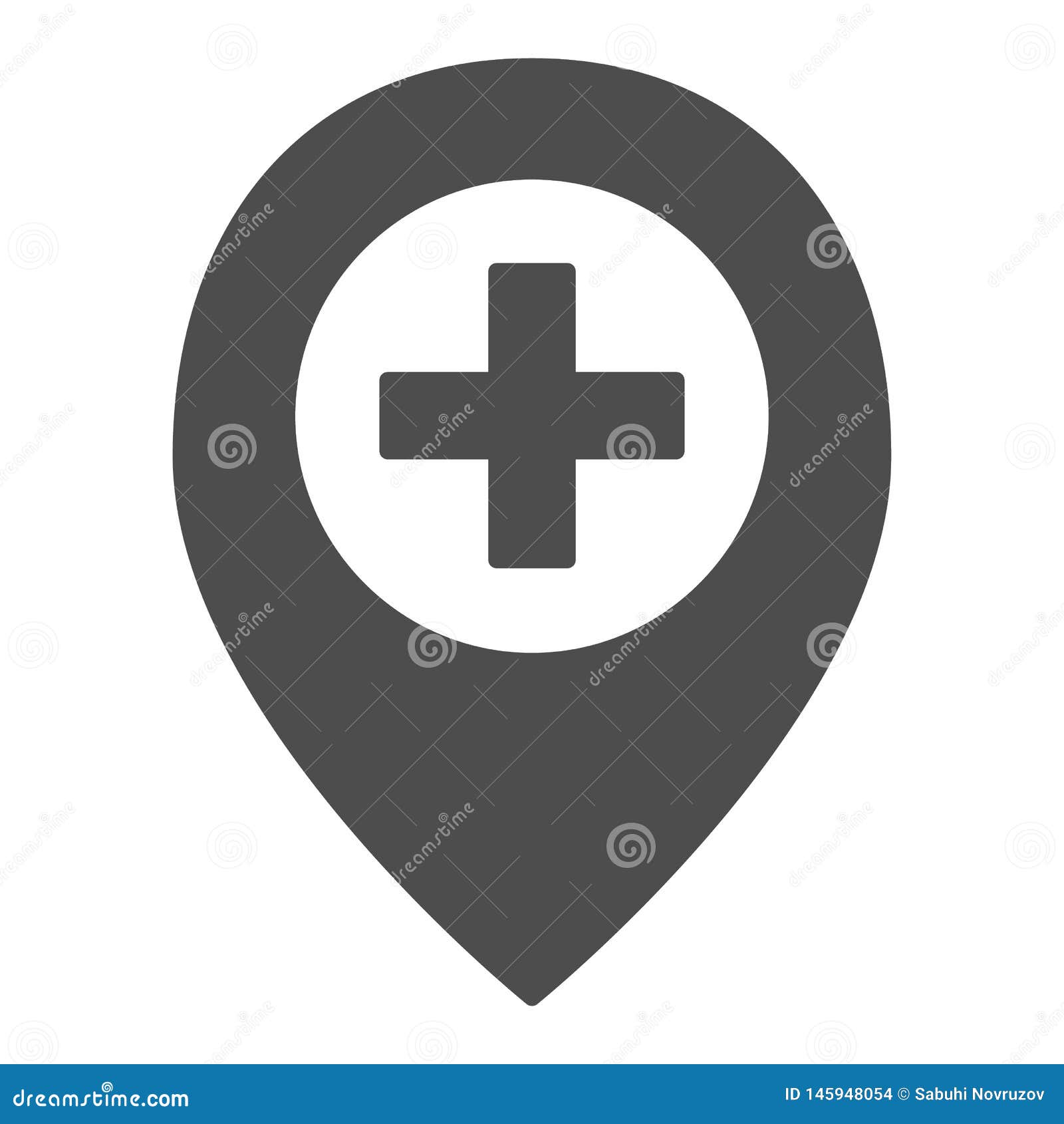 Add Location Solid Icon. Map Pin and Plus Vector Illustration Isolated ...