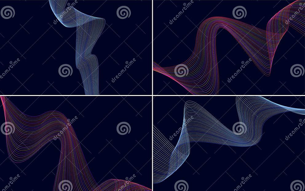 Add a Modern Flair To Your Project with this Set of 4 Vector Wave ...