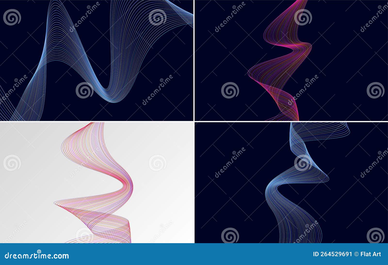 Add a Modern Flair To Your Project with this Set of 4 Vector Wave ...