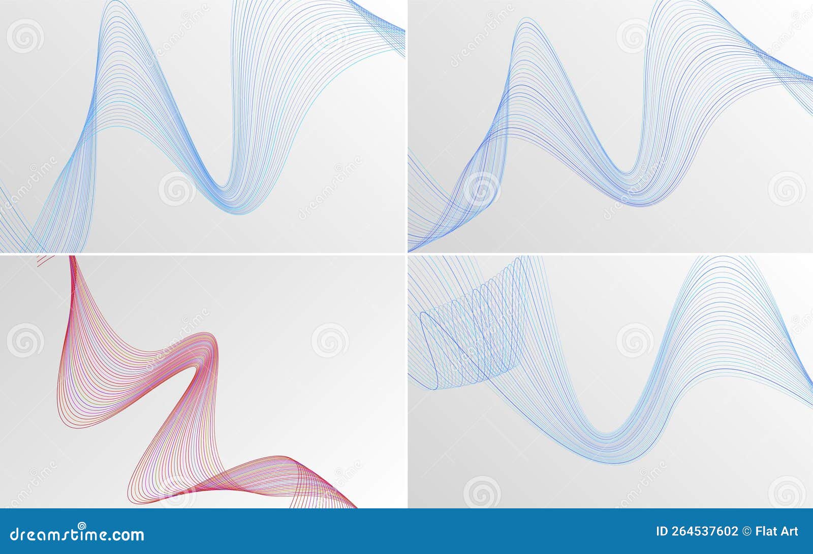 Add a Modern Flair To Your Project with this Set of 4 Vector Wave ...