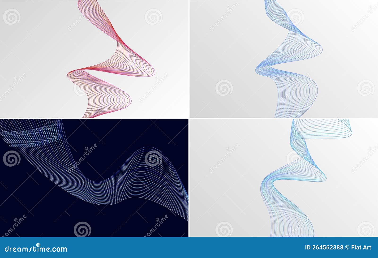 Add a Modern Flair To Your Project with this Set of 4 Vector Wave ...