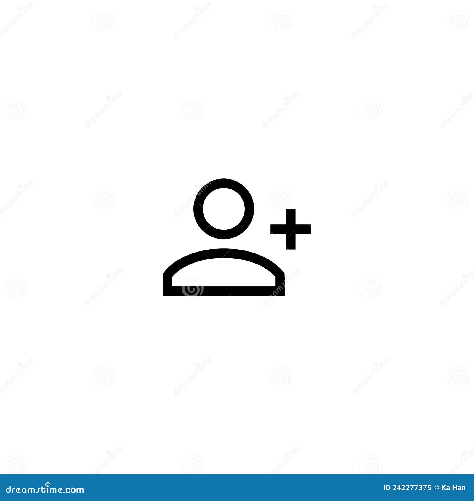 Add New Account Icon Vector in Line Style Stock Vector - Illustration ...