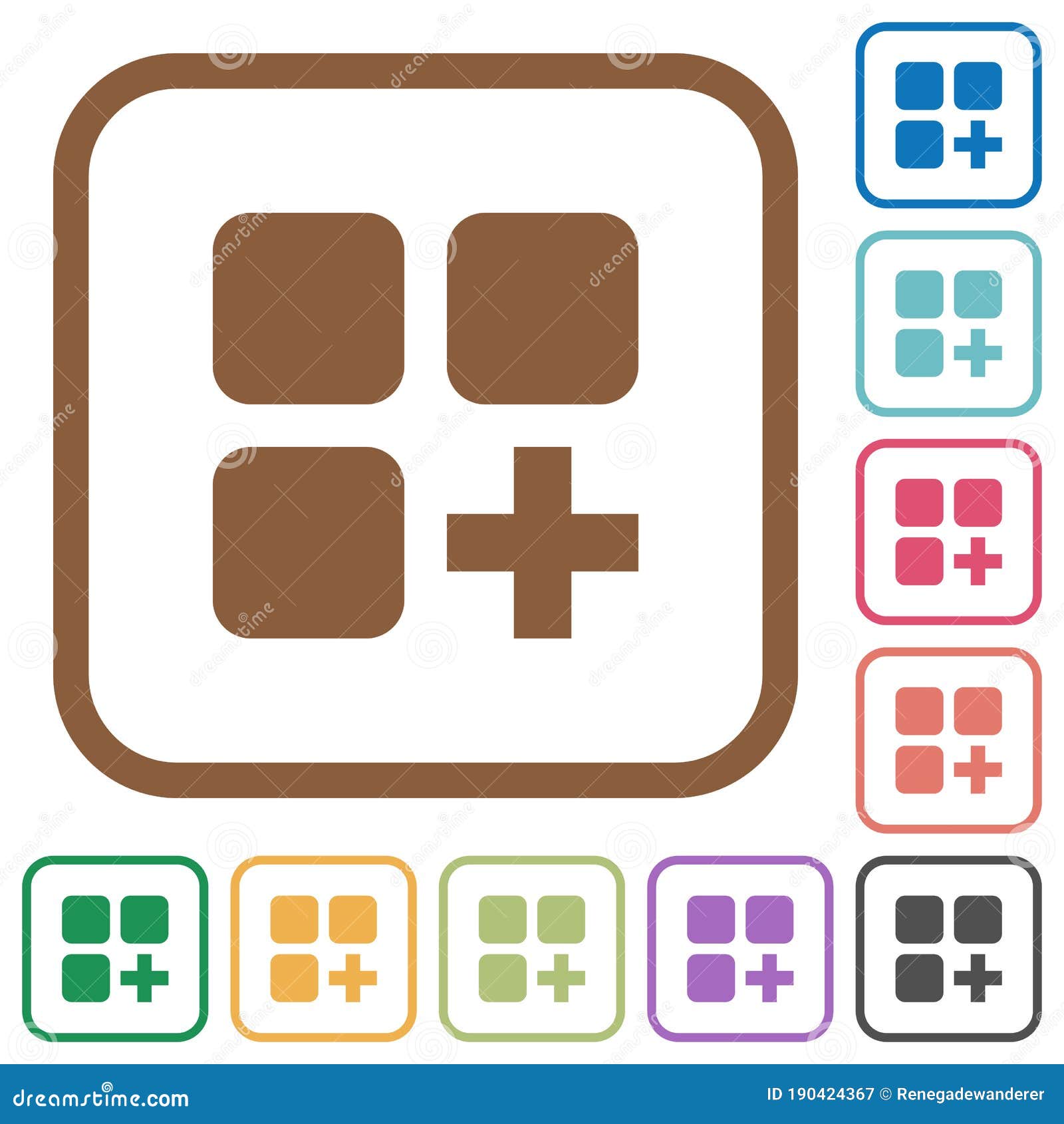 Add New Component Simple Icons Stock Vector - Illustration of outlines ...