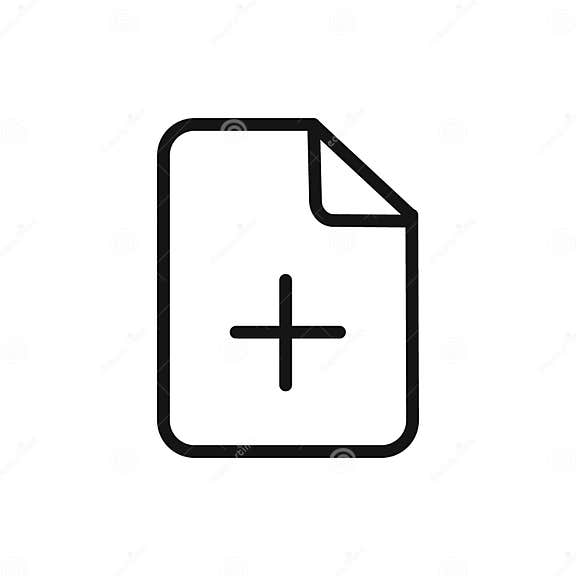 Add New Document Icon Linear Vector Graphics Sign Stock Illustration ...