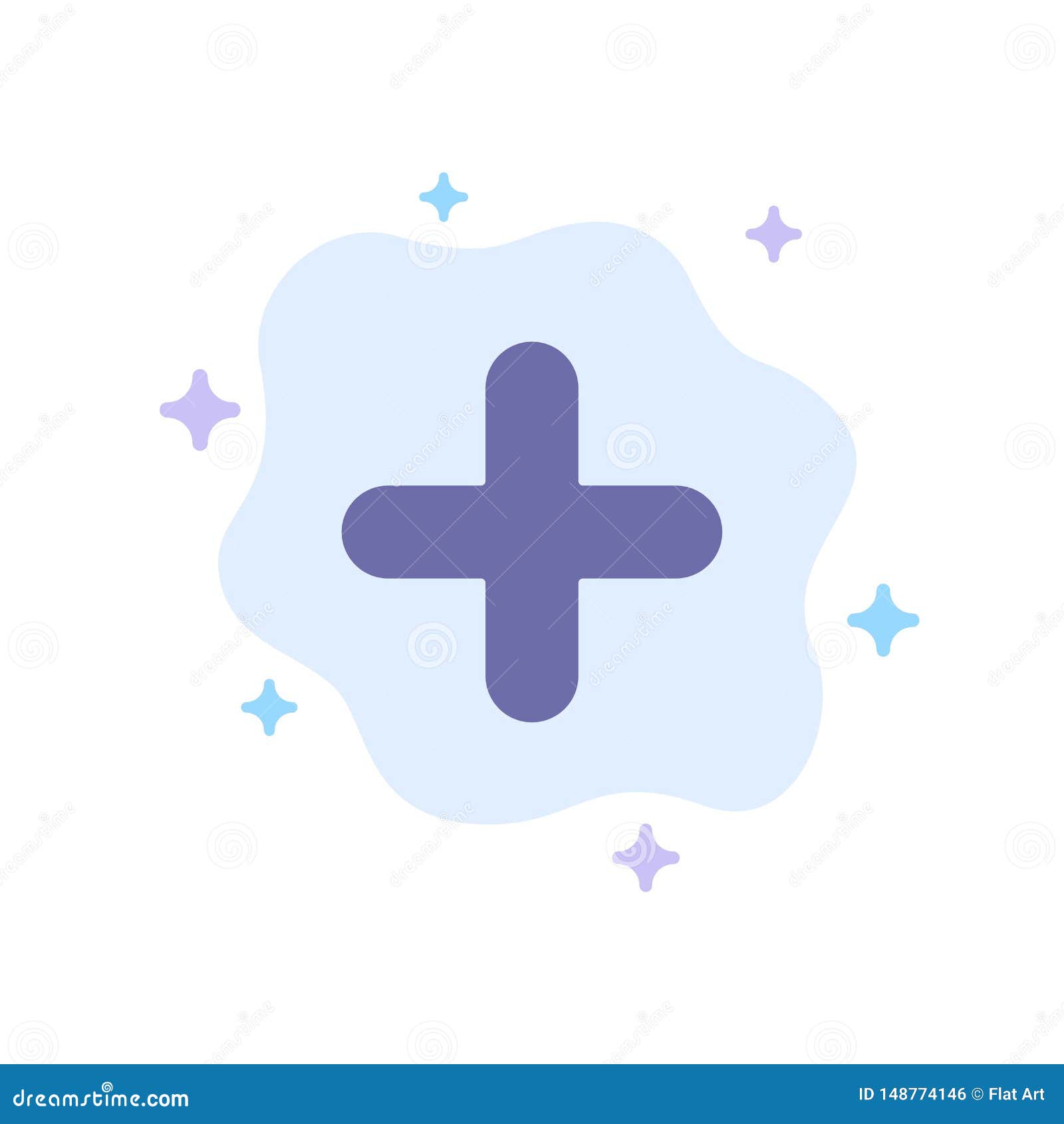 Add, New, Plus, Sign Blue Icon on Abstract Cloud Background Stock ...