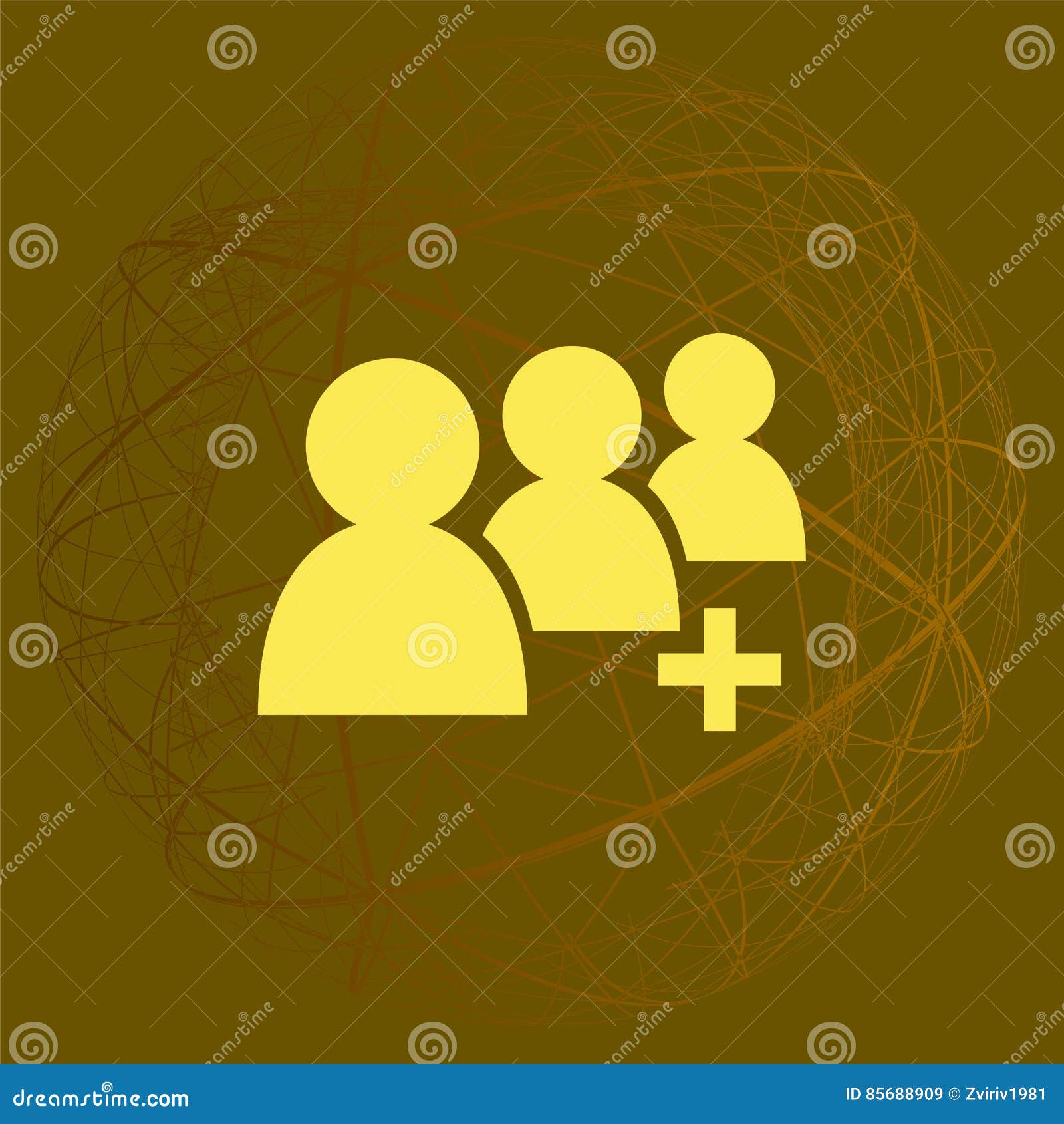 Add New User Account Flat Icon for Apps Stock Illustration ...
