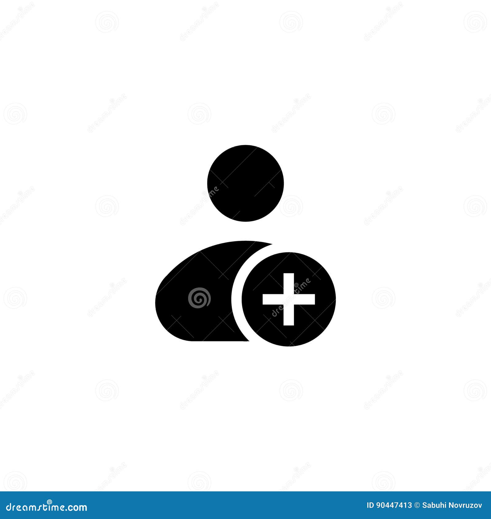 Add New User Account Flat Icon for Apps. Vector Illustration Stock ...