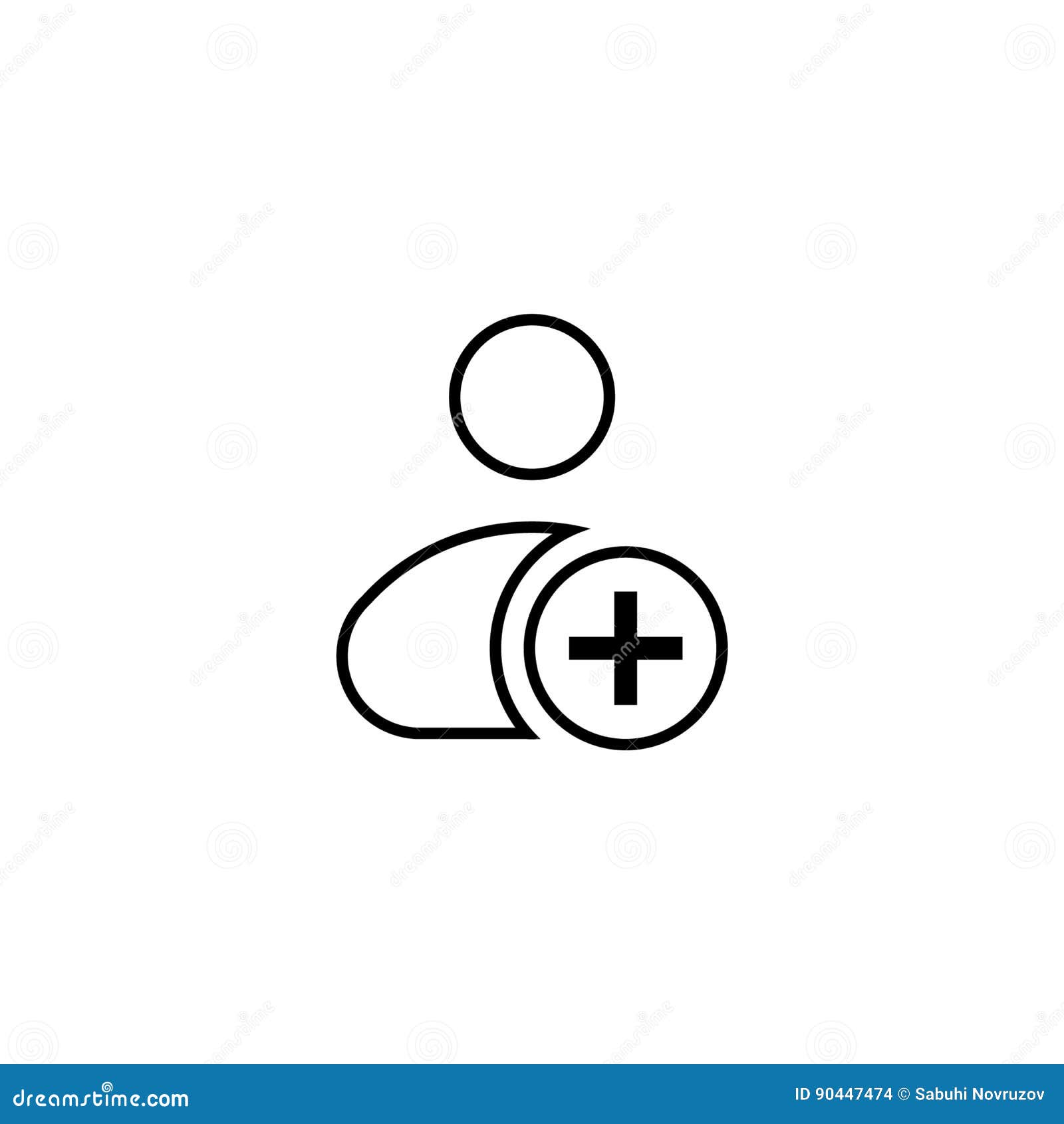 Add New User Account Flat Icon for Apps. Vector Illustration Stock ...