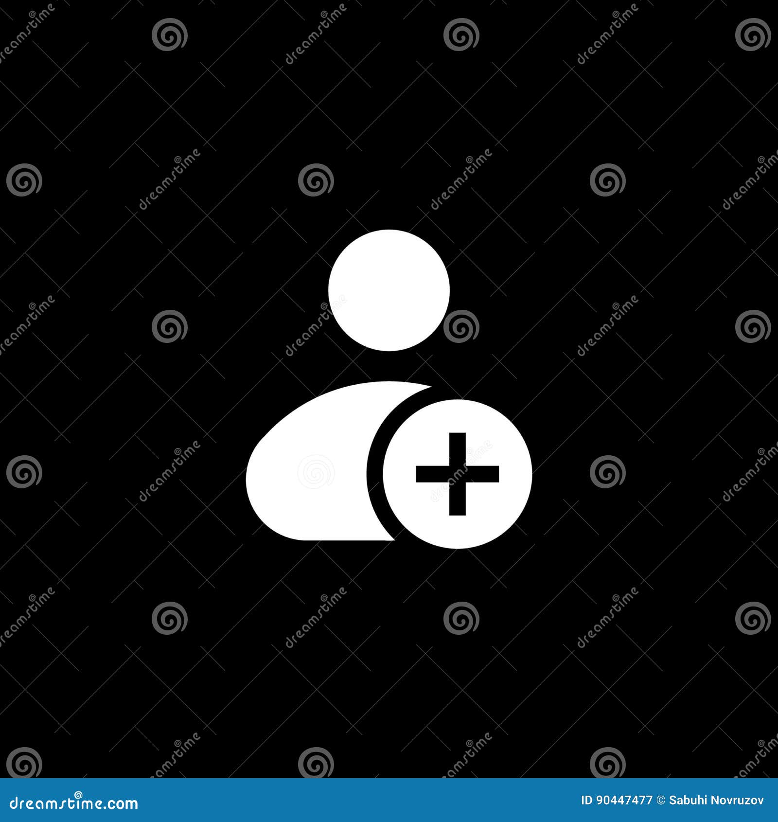 Add New User Account Flat Icon for Apps. Vector Illustration Stock ...