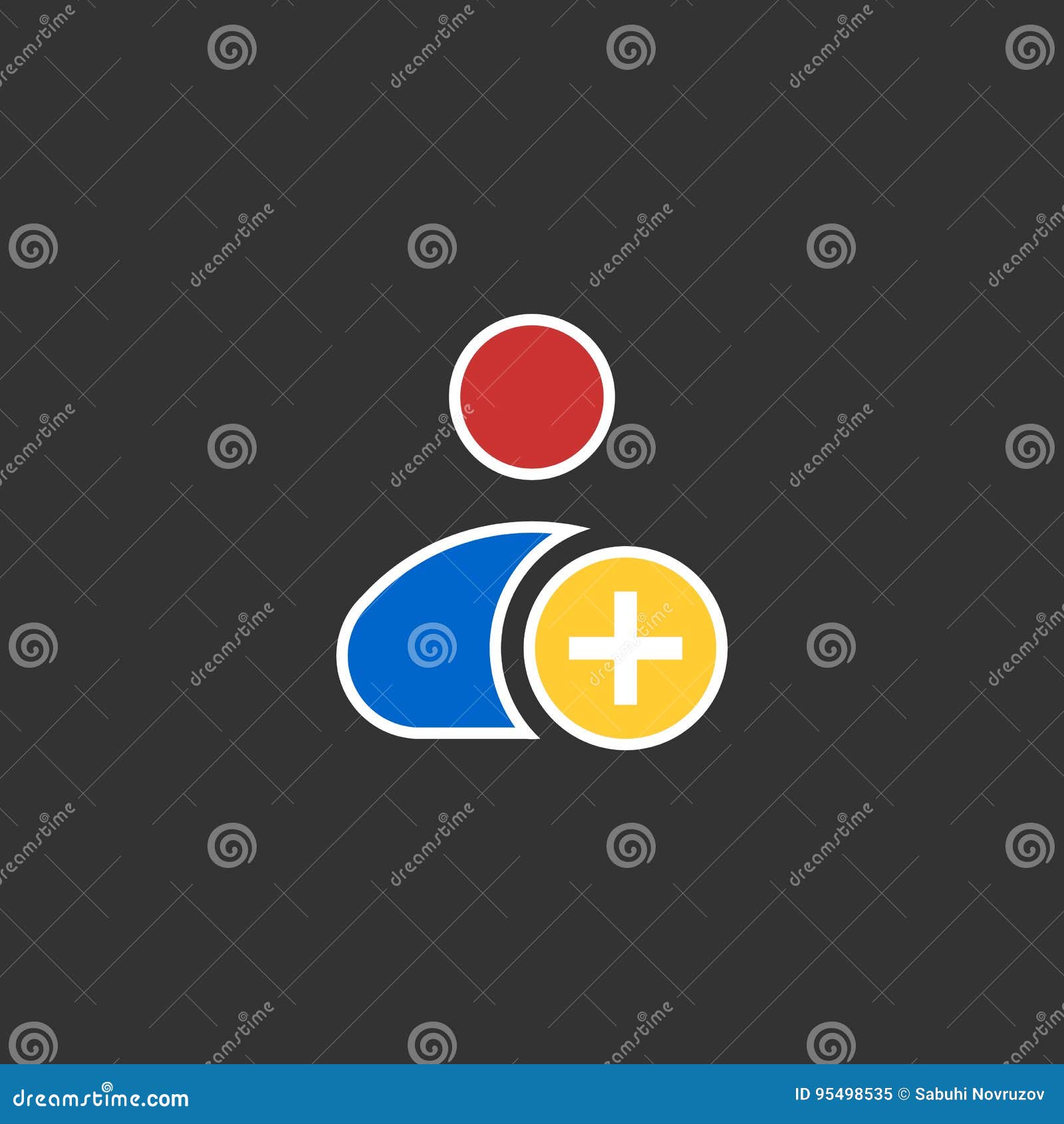 Add New User Account Flat Icon for Apps. Vector Illustration Stock ...