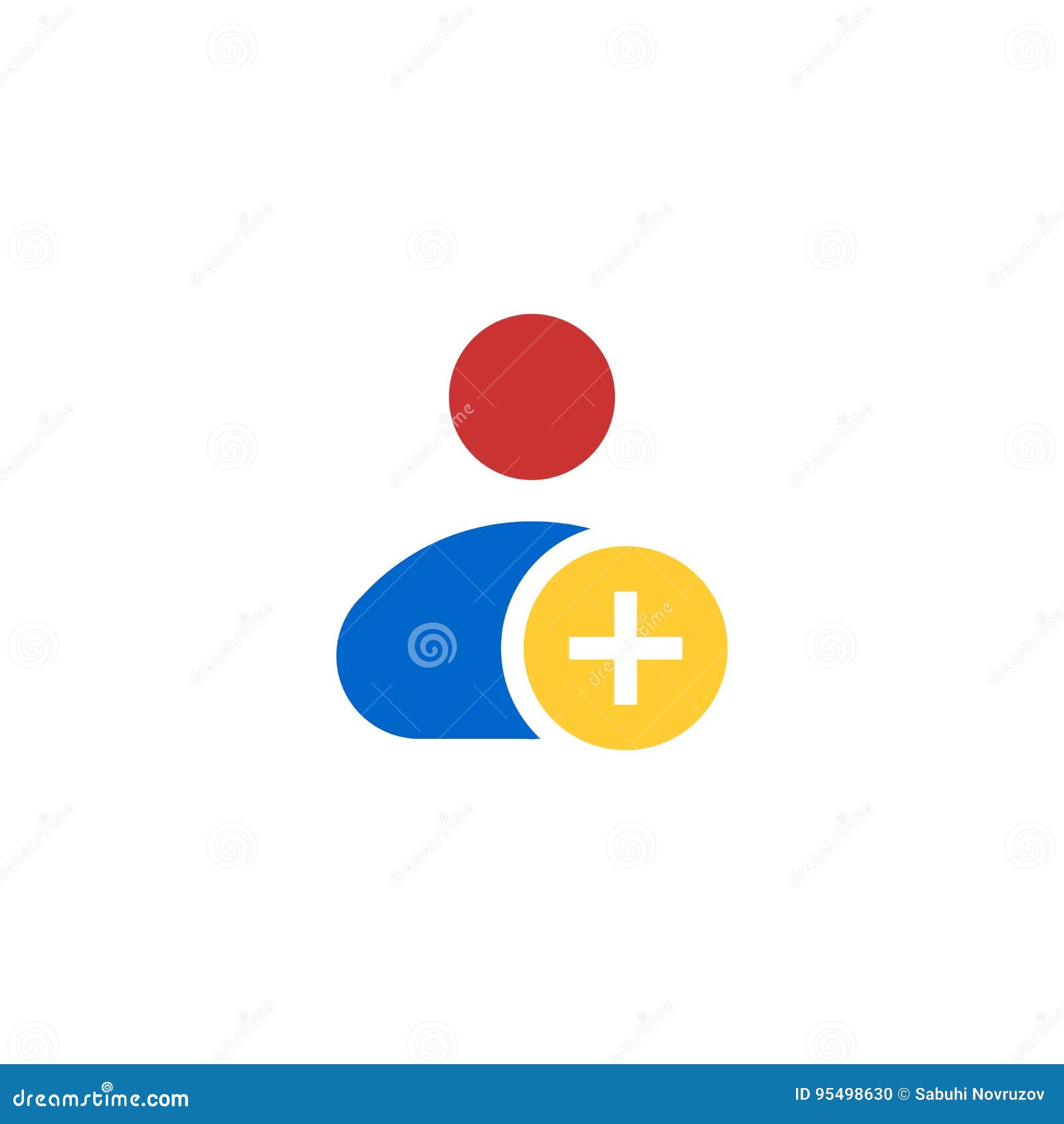 Add New User Account Flat Icon for Apps. Vector Illustration Stock ...