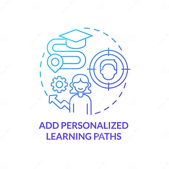 Add Personalized Learning Paths Blue Gradient Concept Icon Stock Vector - Illustration of vector ...