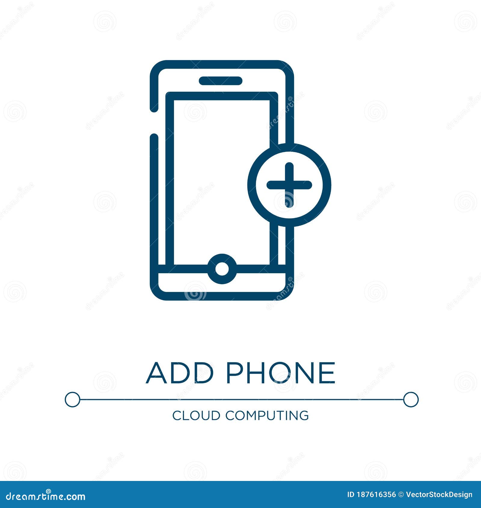 Add Phone Icon. Linear Vector Illustration from Material Devices ...