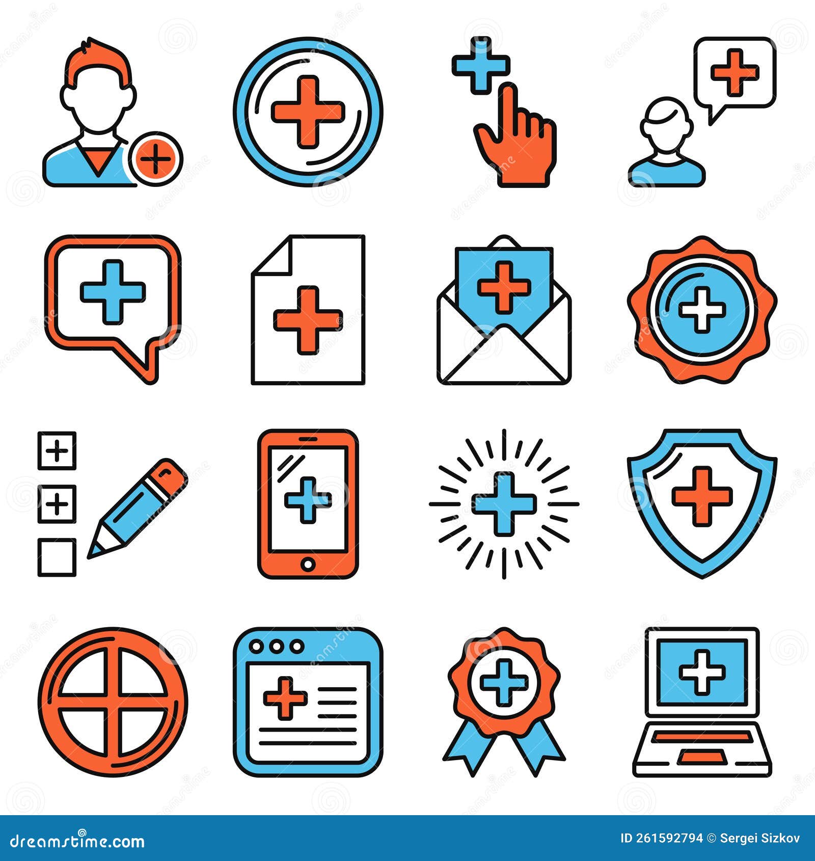 Add Plus Icons Set on White Background. Vector Stock Vector ...