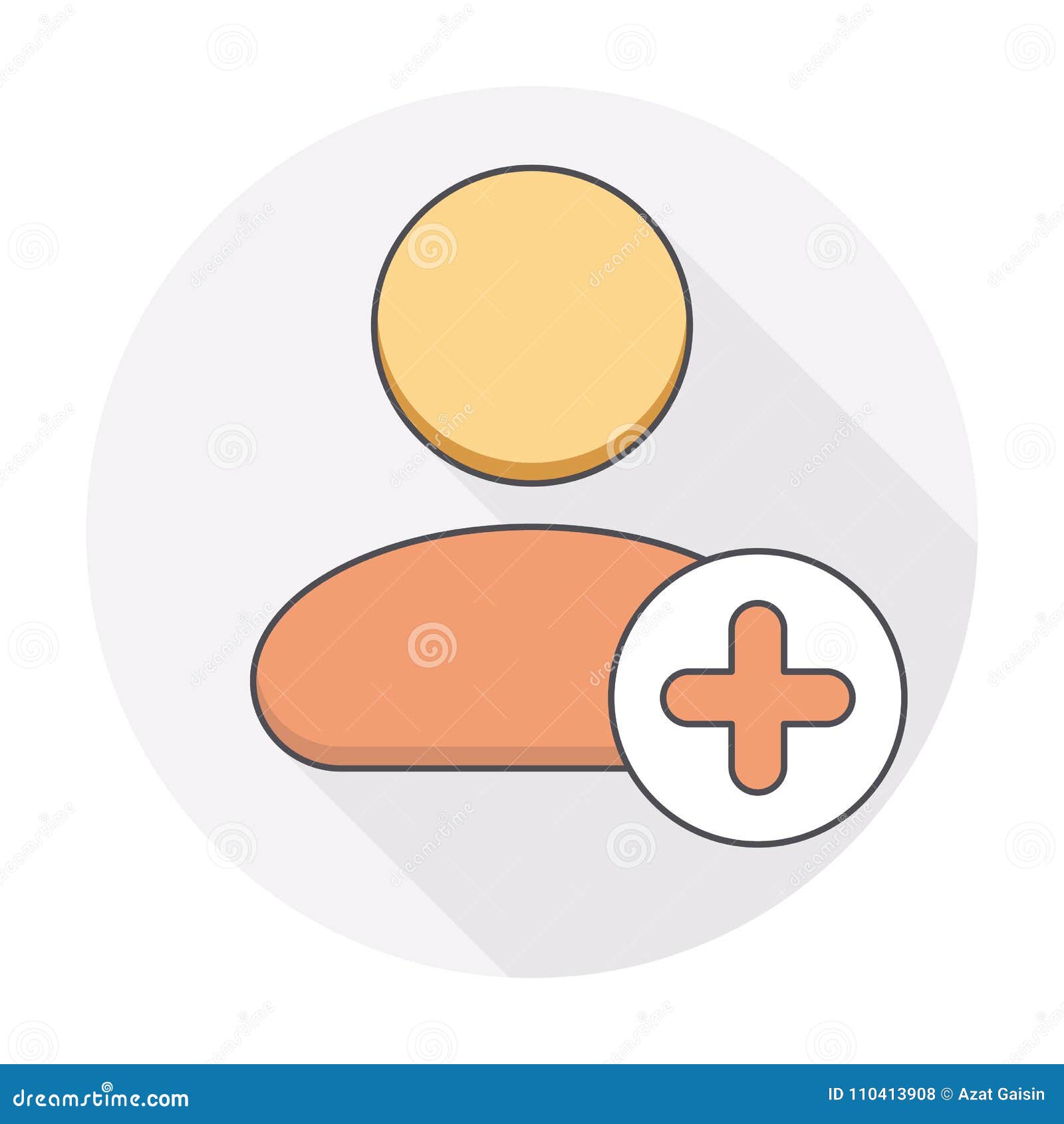 Add plus user icon stock vector. Illustration of internet - 110413908