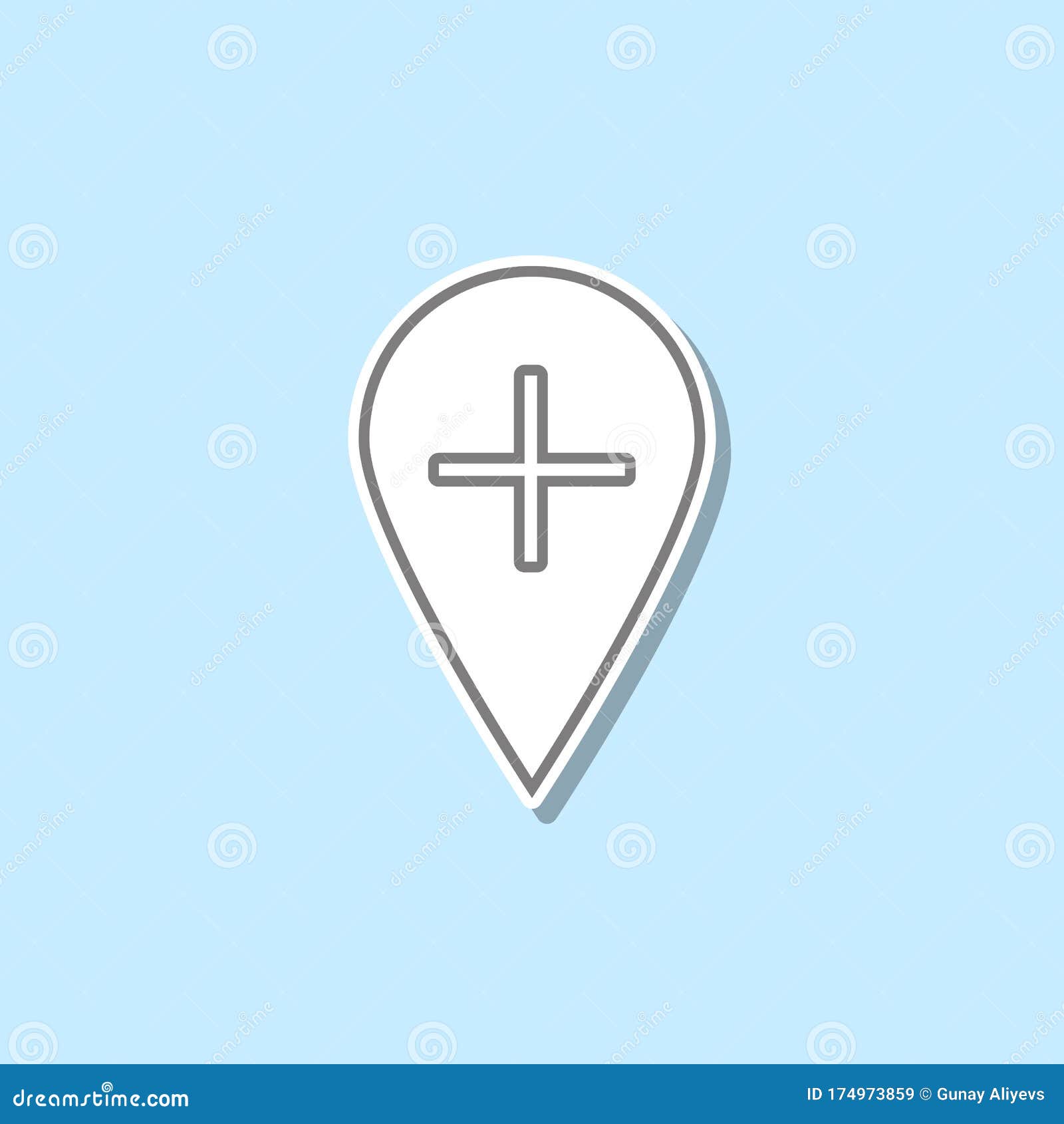 Add a Point on the Map Sticker Icon. Simple Thin Line, Outline Vector ...