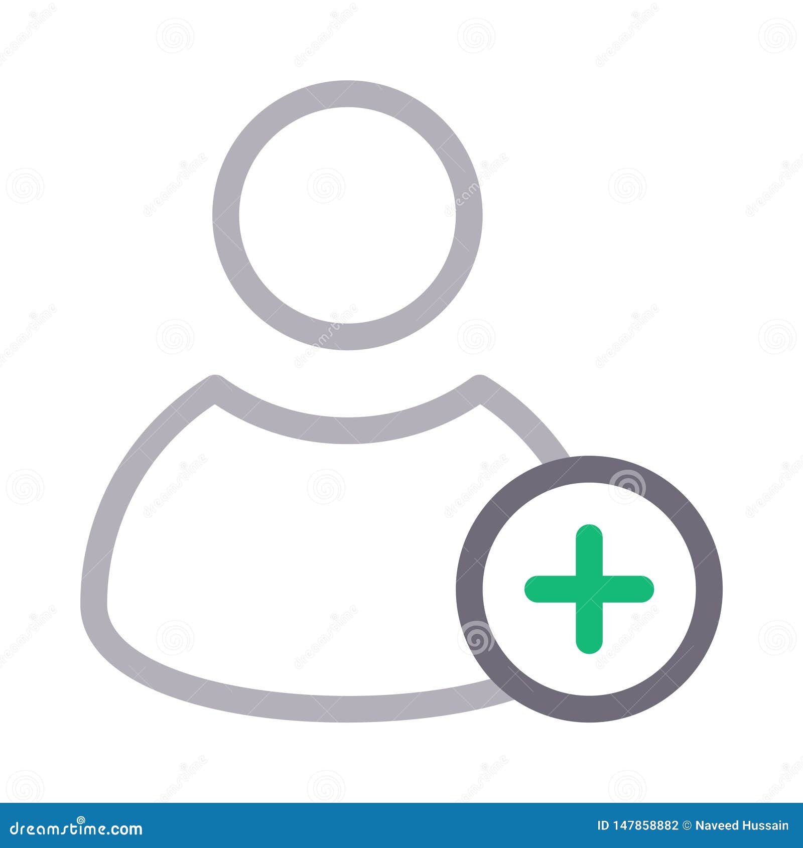 Add Profile Thin Color Line Vector Icon Stock Vector - Illustration of ...