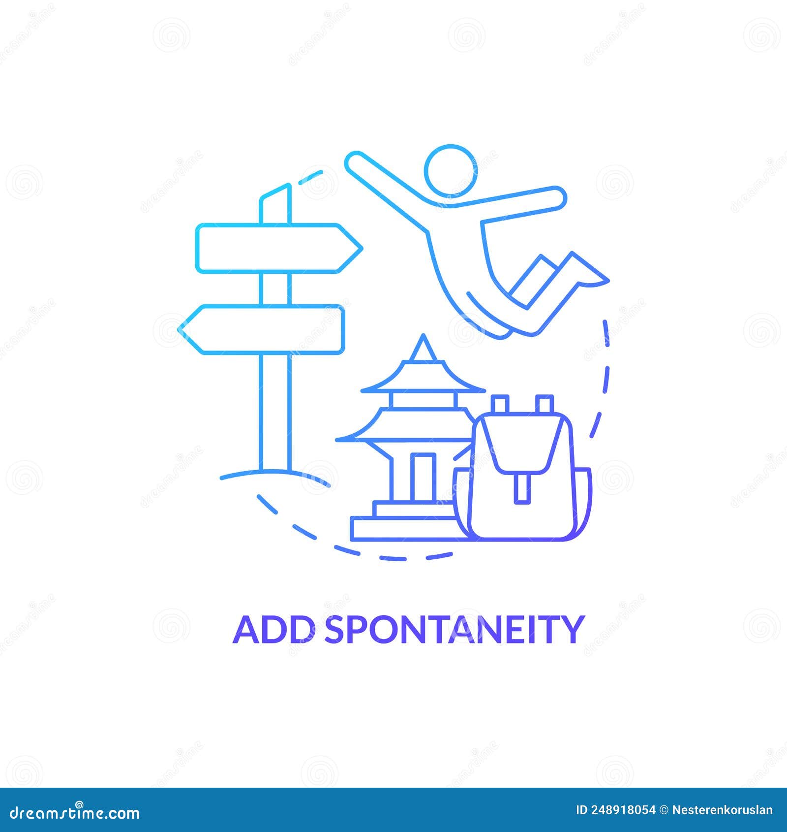 Add Spontaneity Blue Gradient Concept Icon Stock Vector - Illustration ...
