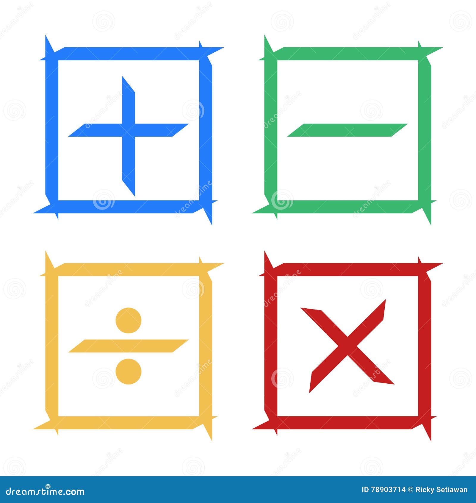 Add, Sub Stract, Multiply, Divide Icons Stock Illustration ...