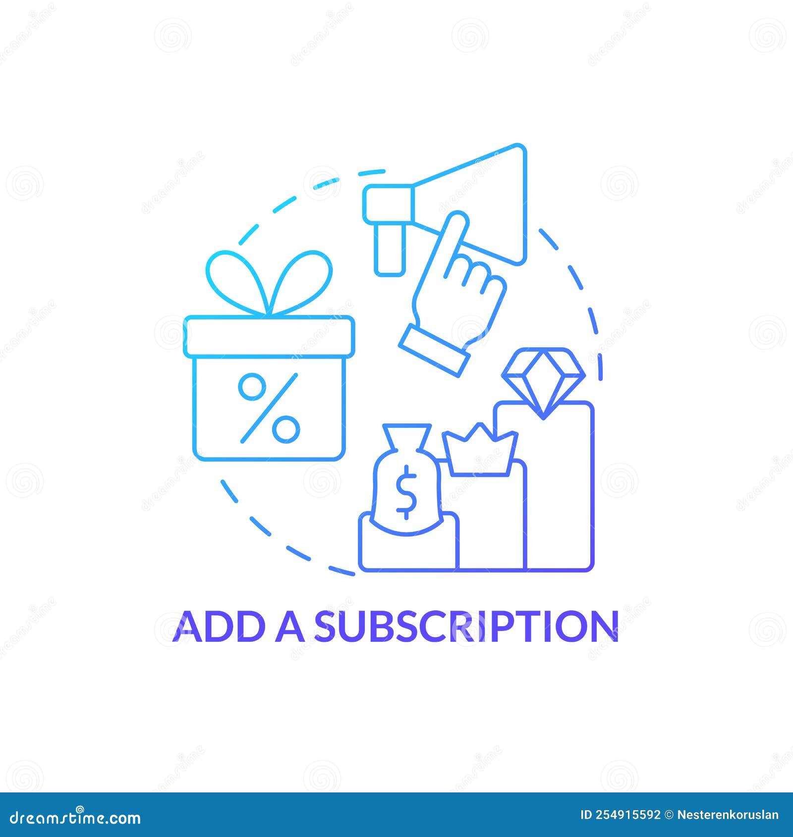 Add Subscription Blue Gradient Concept Icon Stock Vector - Illustration ...