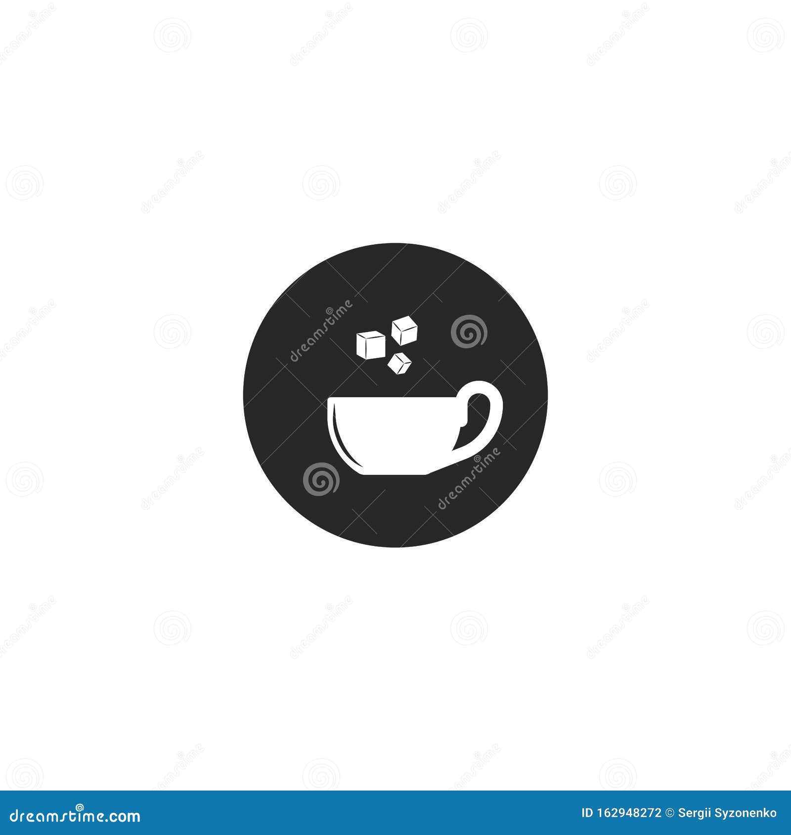 Add Sugar Icon, Cup of Tea or Coffee with Refined Sugar Cubes Stock ...