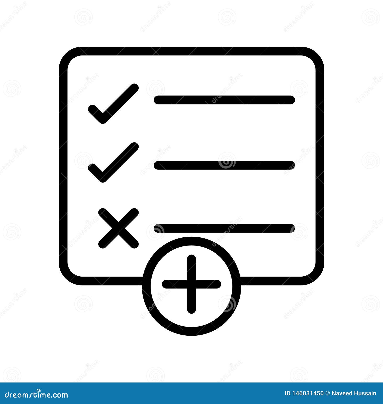 Add Tasklist Thin Line Vector Icon Stock Vector - Illustration of line ...