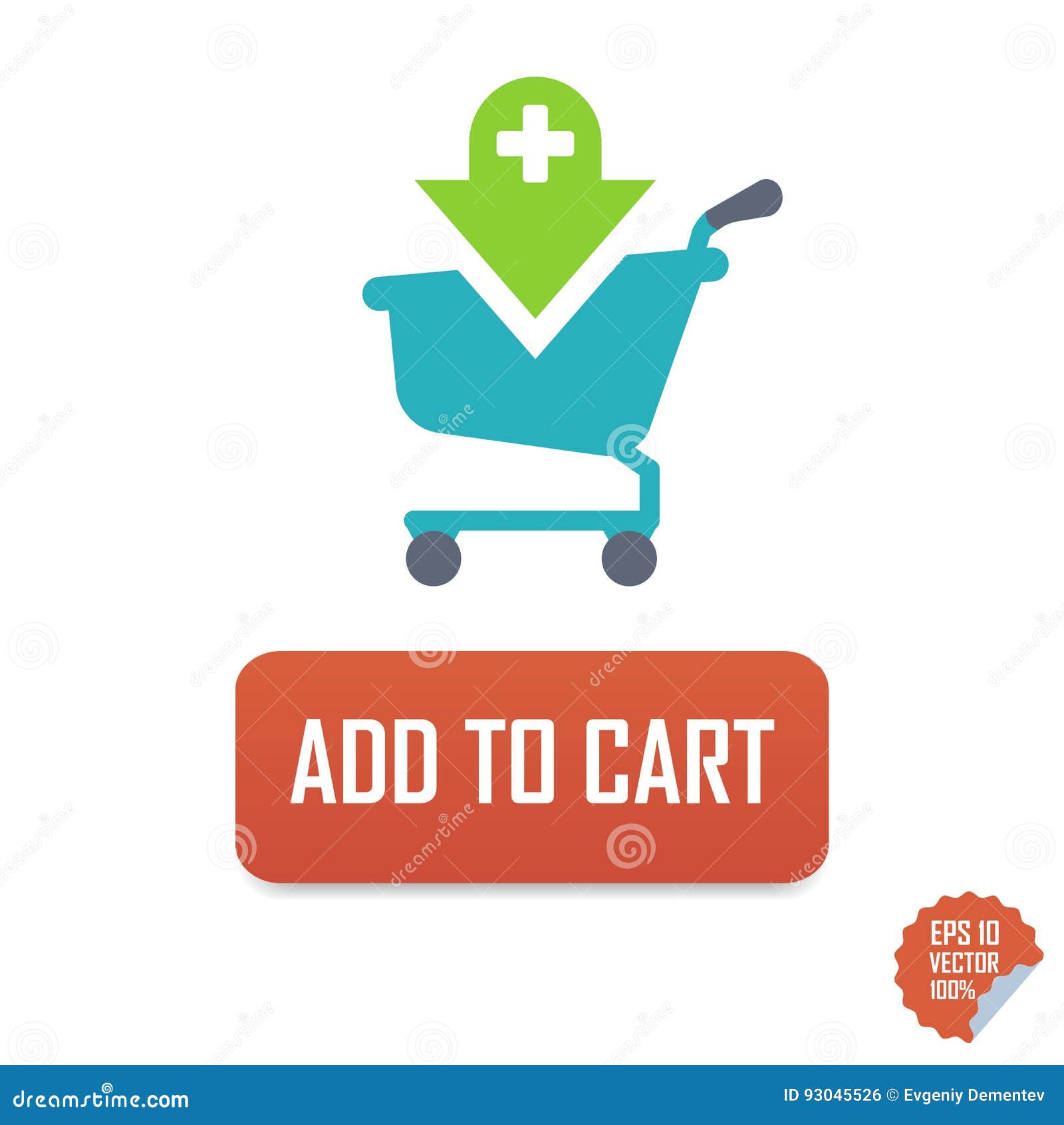 Add To Cart Vector Button Icon with Cart. Isolated Buttons for Website ...
