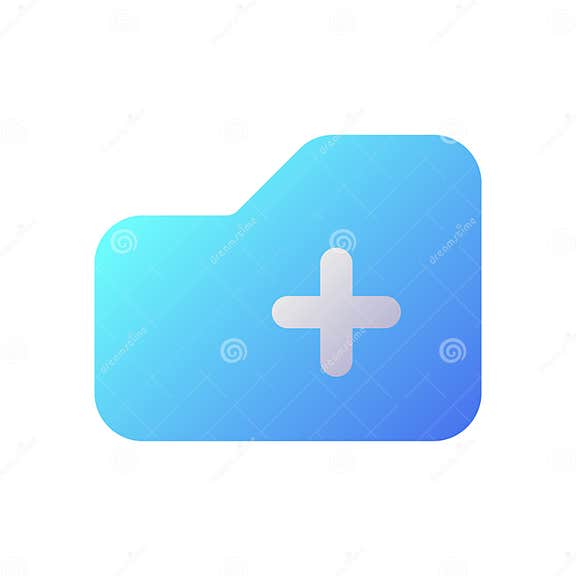 Add To Folder Pixel Perfect Flat Gradient Two-color Ui Icon Stock Vector - Illustration of ...