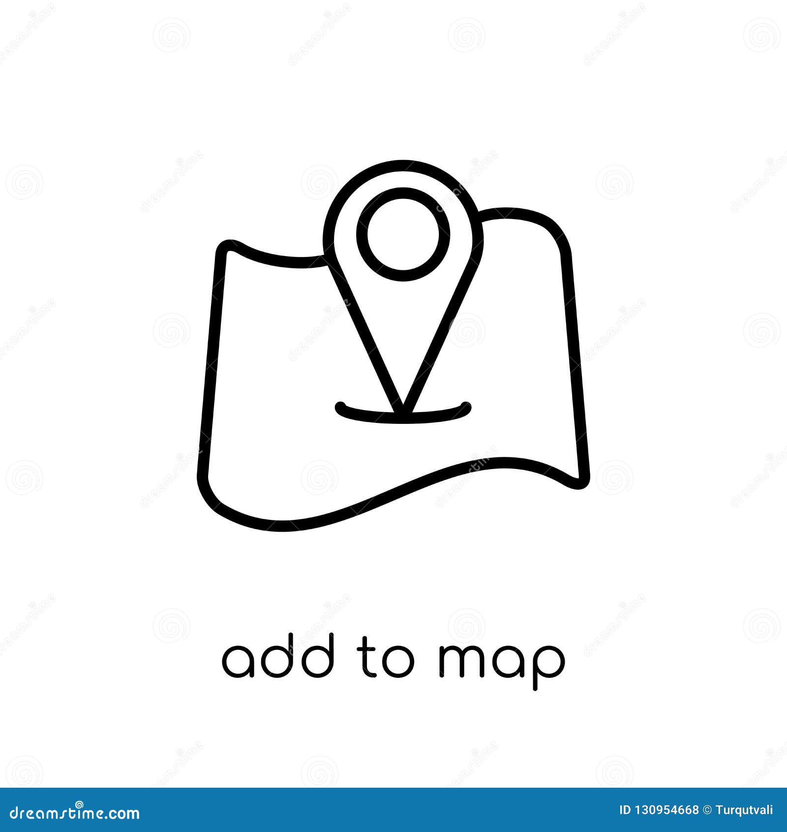 Add To Map Icon. Trendy Modern Flat Linear Vector Add To Map Icon on ...