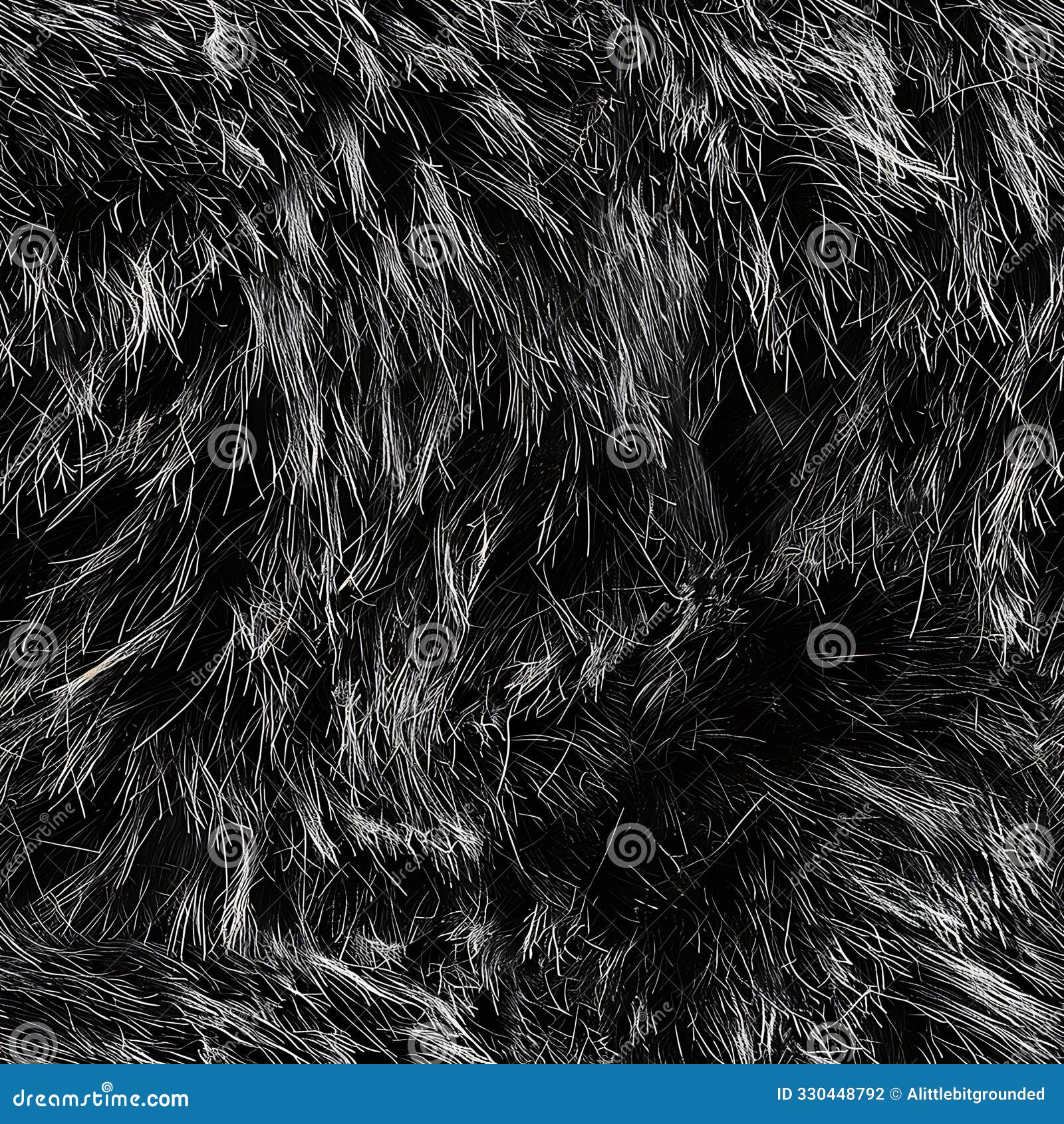 Black Fur Texture, Repeating Pattern Stock Illustration - Illustration ...