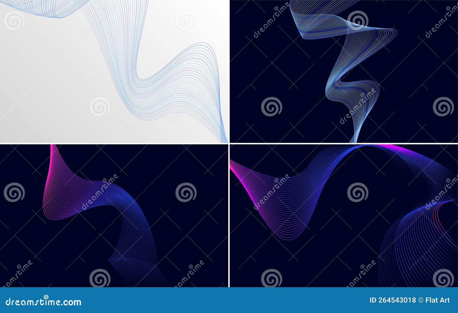 Add a Unique Touch To Your Designs with a Set of 4 Abstract Waving ...