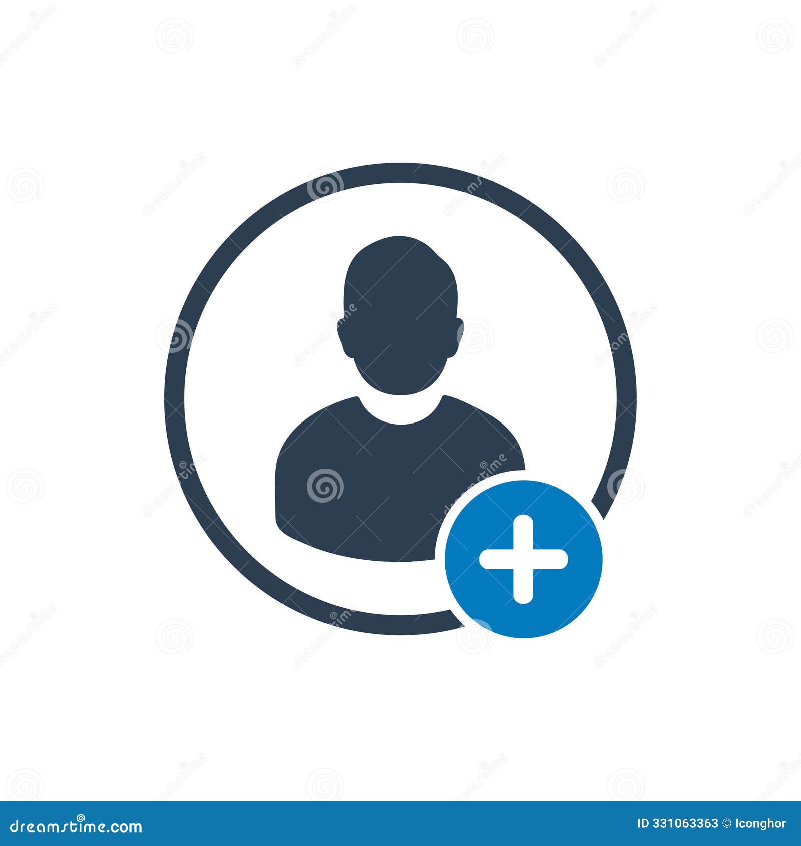 Add User Icon. with Man and Plus Symbols Stock Illustration ...