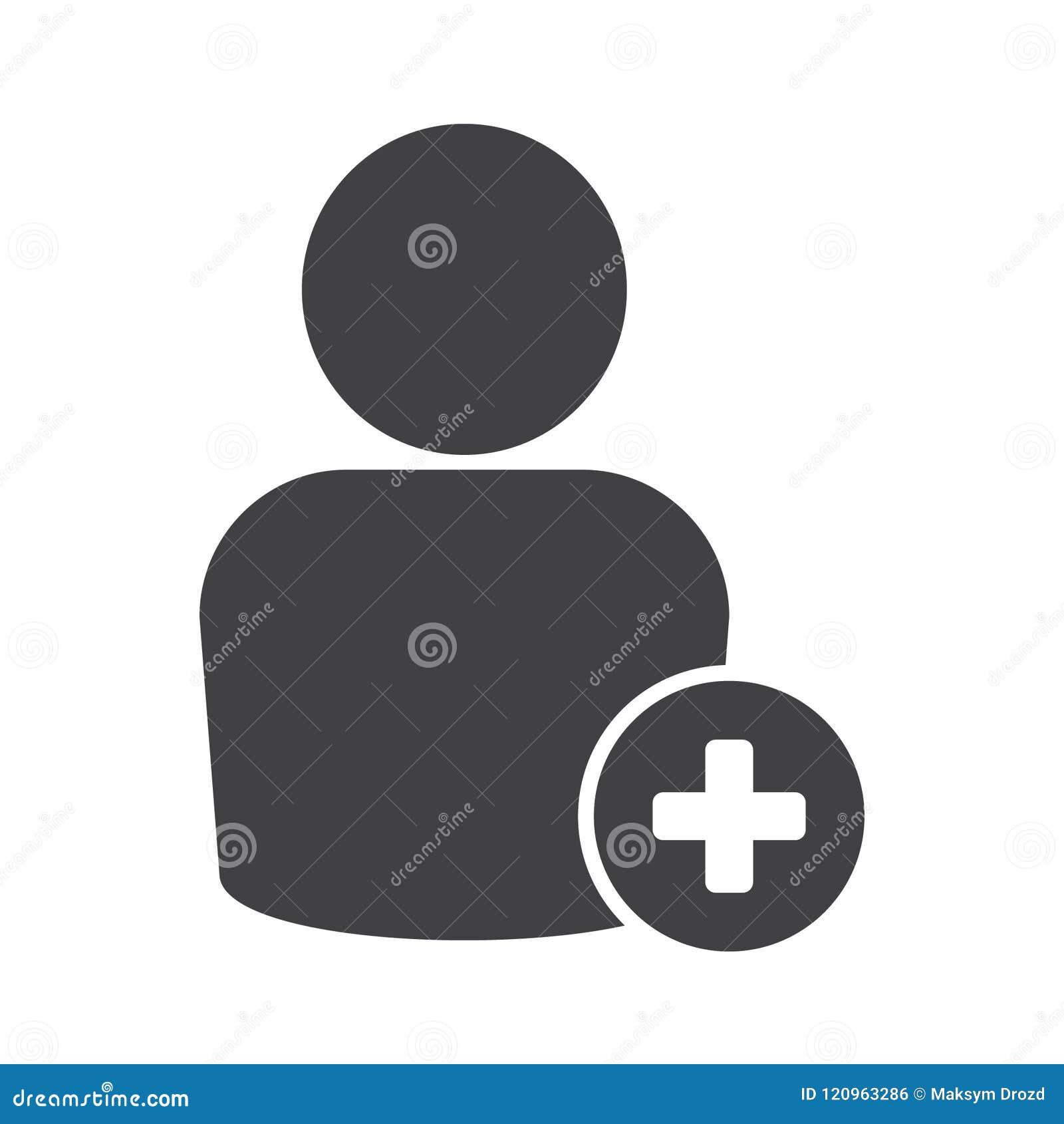 Add User Icon, Plus Member Vector Stock Illustration - Illustration of ...