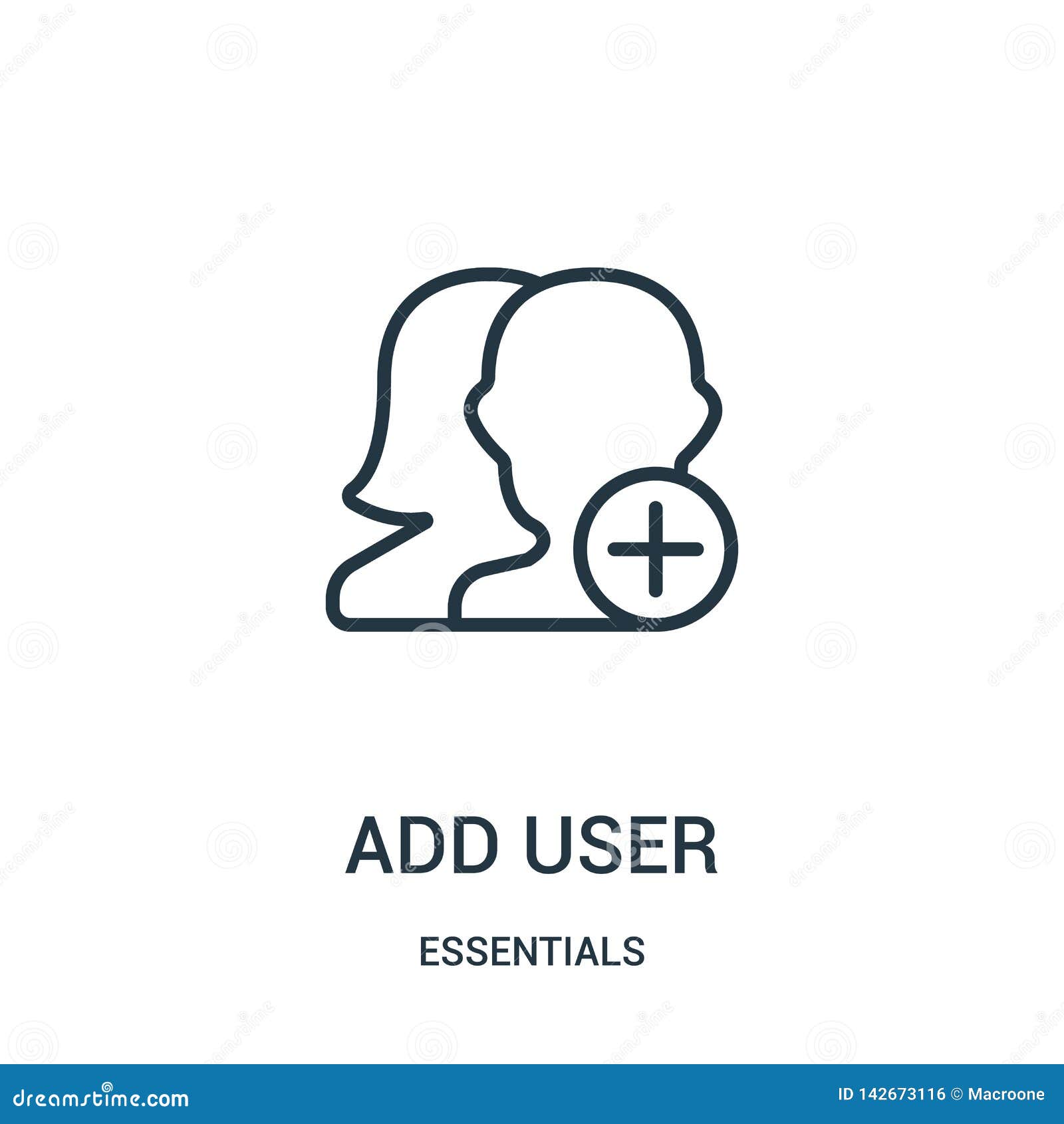 Add User Icon Vector from Essentials Collection. Thin Line Add User ...