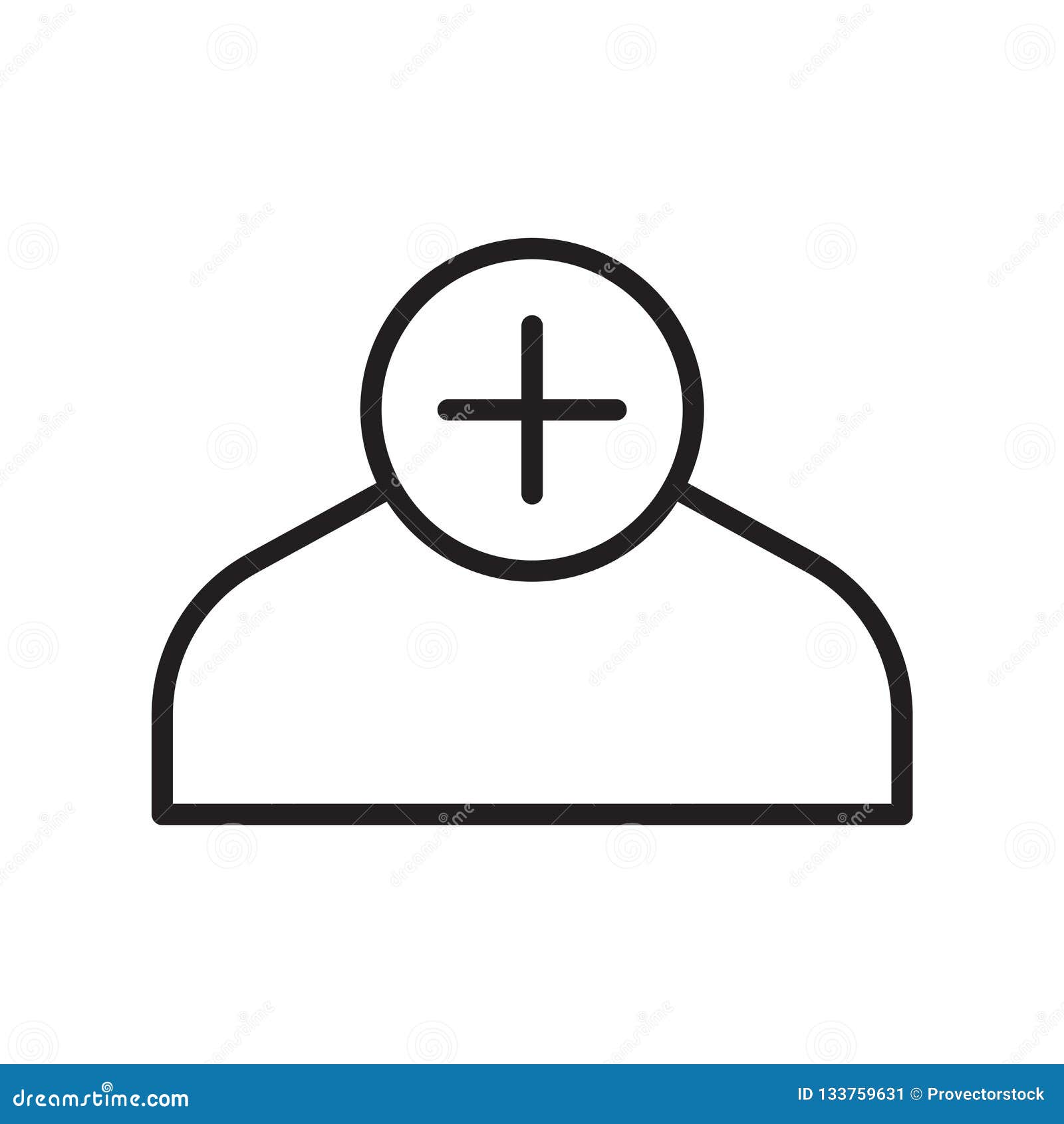 Add User Icon Vector Sign and Symbol Isolated on White Background, Add ...