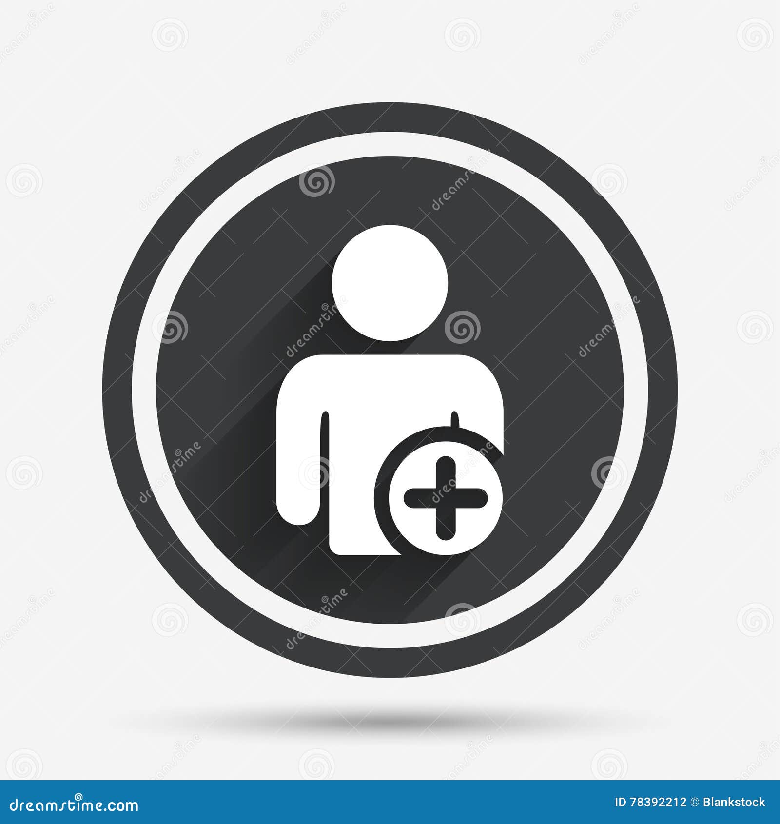 Add User Sign Icon. Add Friend Symbol Stock Vector - Illustration of ...