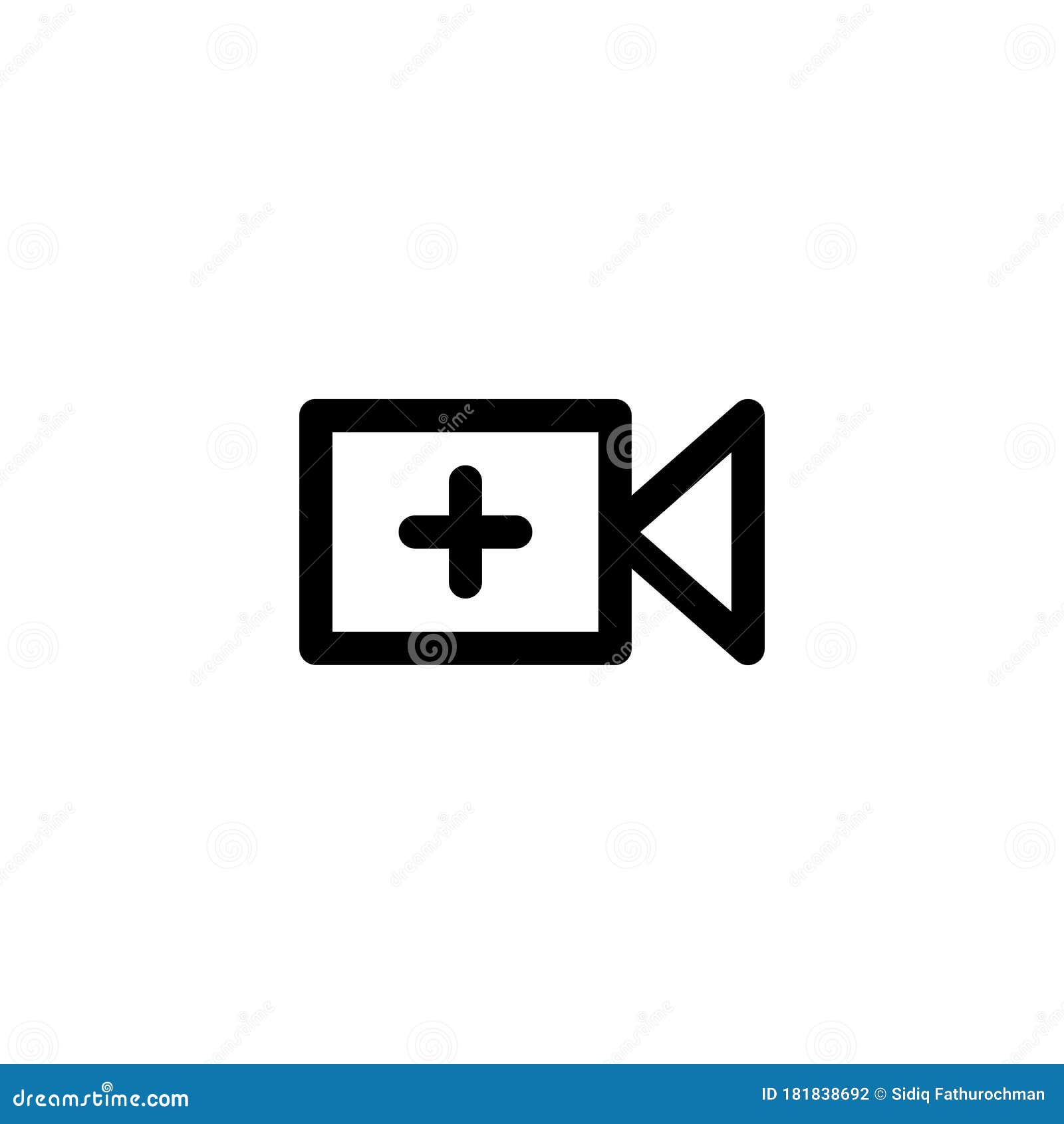 Add Video Icon stock vector. Illustration of eraser - 181838692