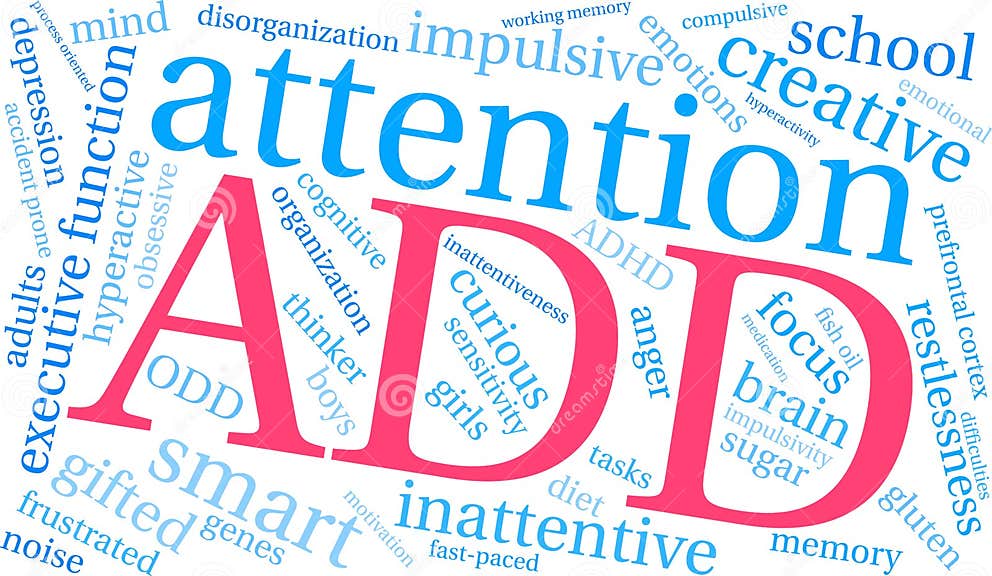 ADD Word Cloud stock illustration. Illustration of function - 103135560