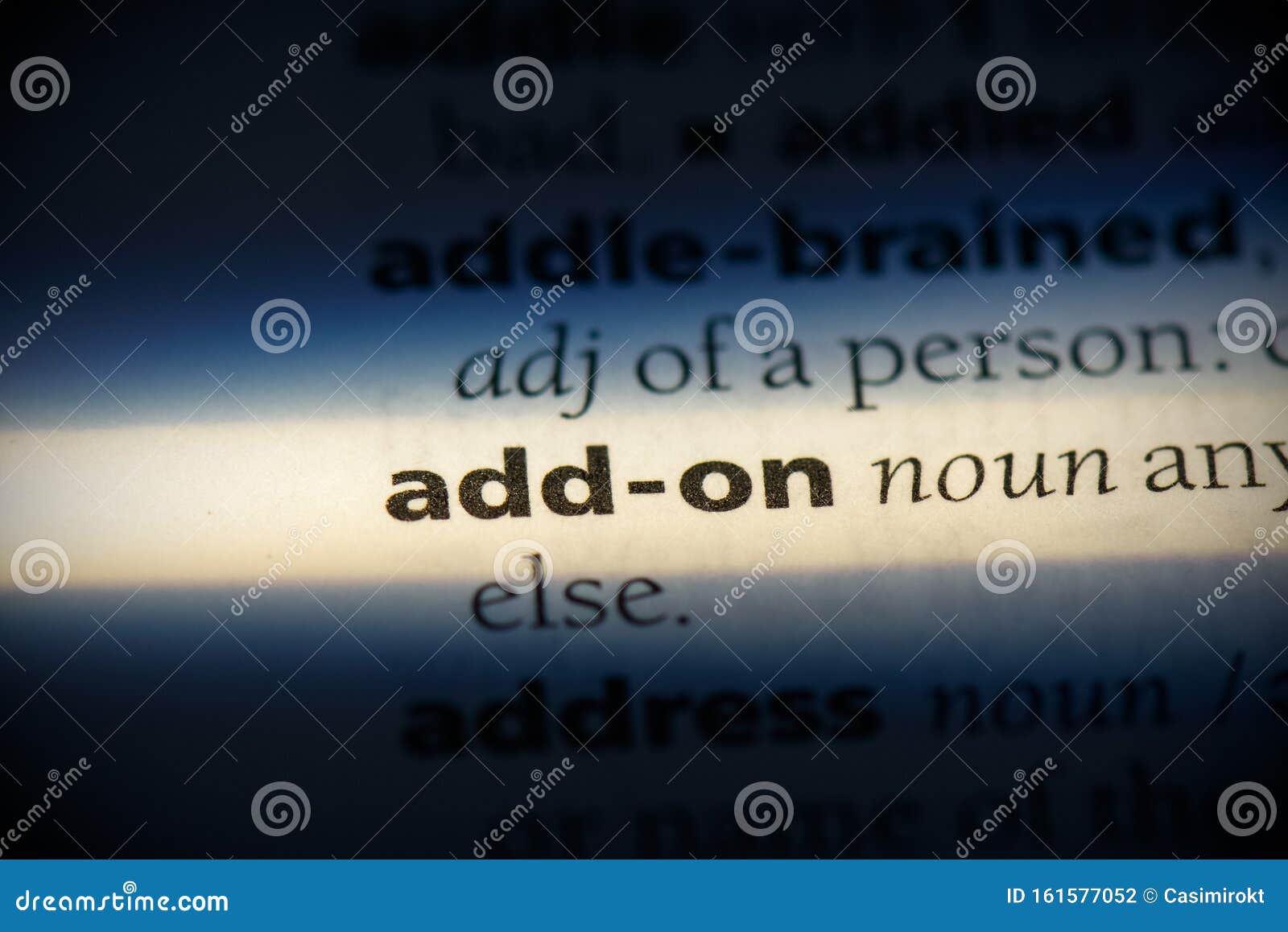 Add-on stock photo. Image of book, detail, printed, macro - 161577052